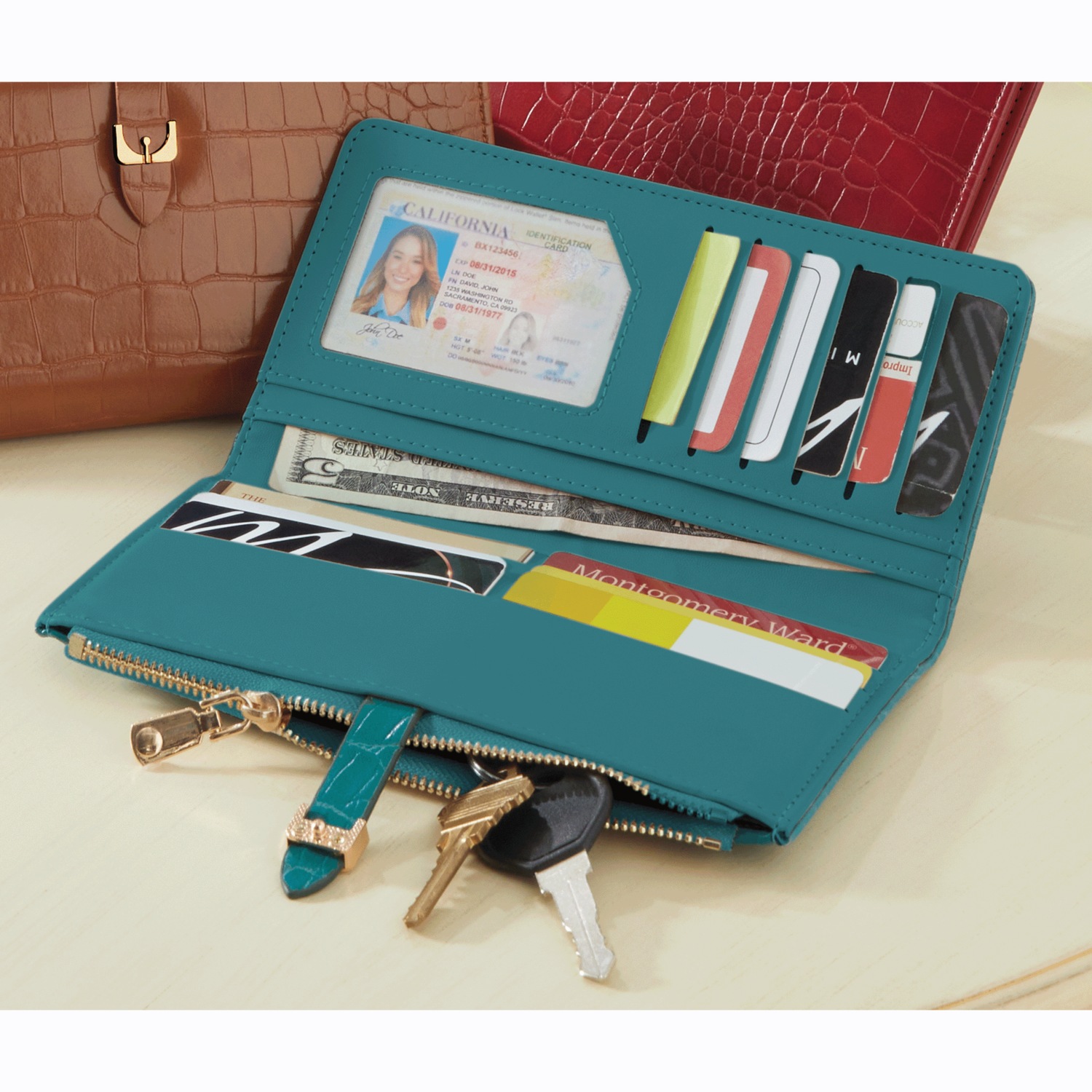 Women's Faux-Croco Wallet | Midnight Velvet