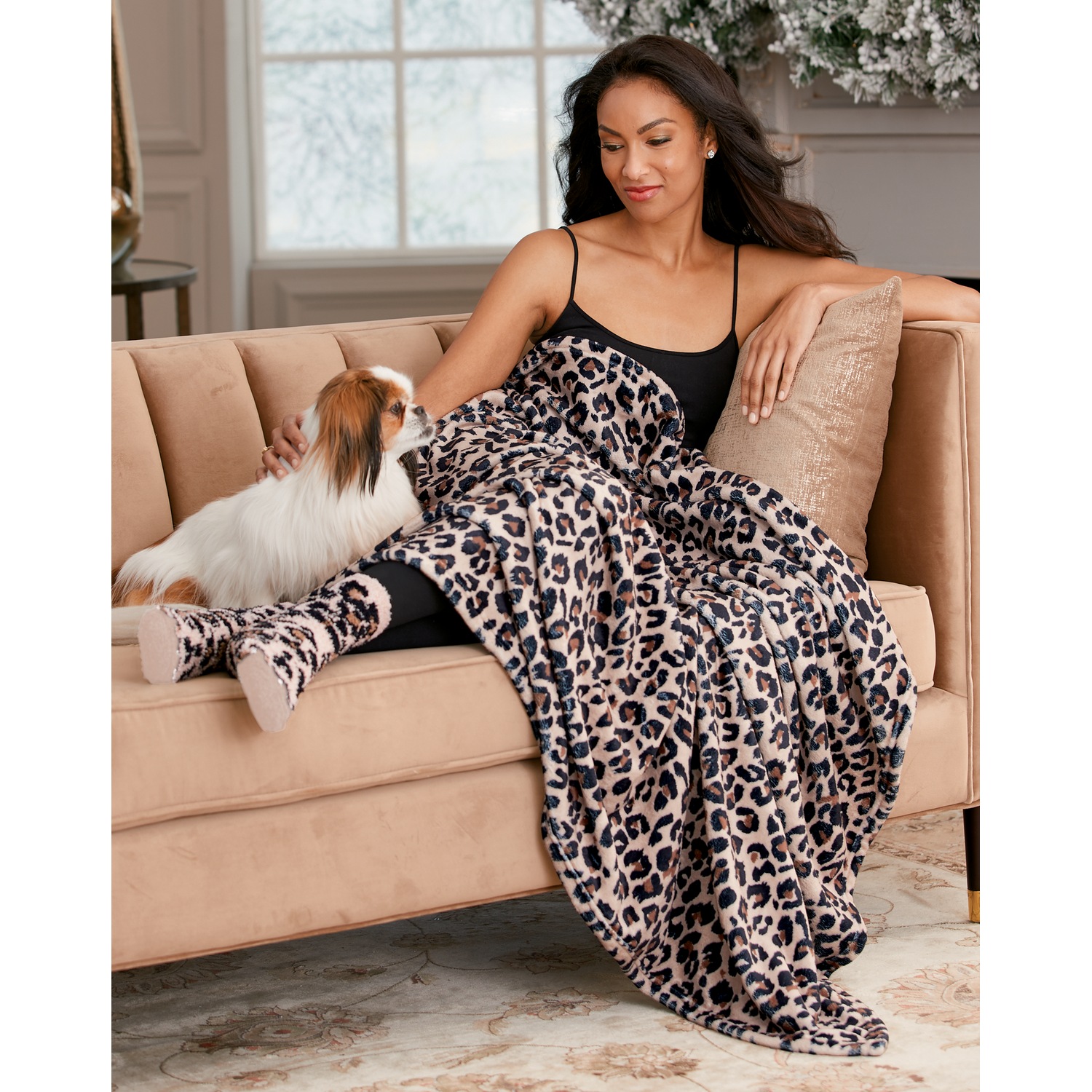 Snuggly Throw Blanket and Socks Gift Set | Midnight Velvet