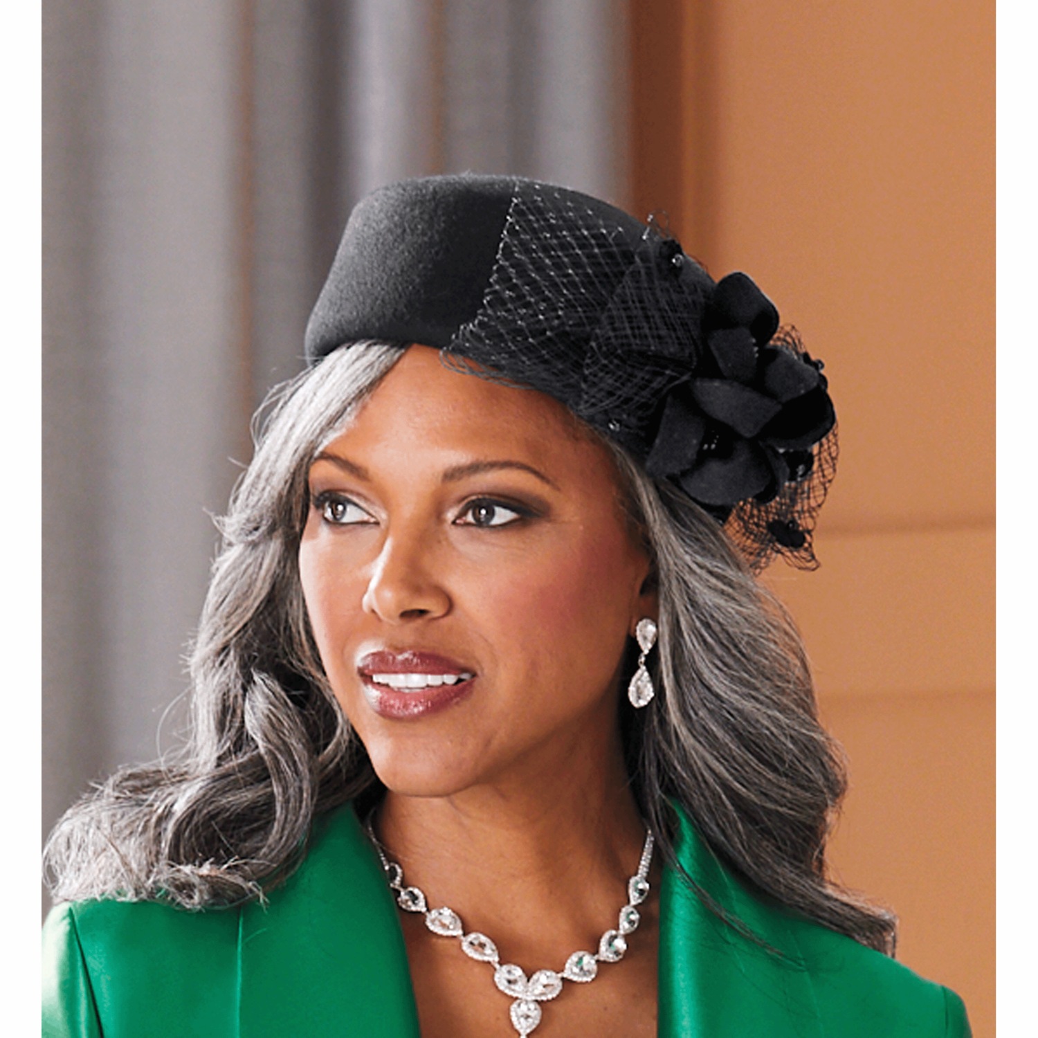 Ora Flower Pillbox | Midnight Velvet