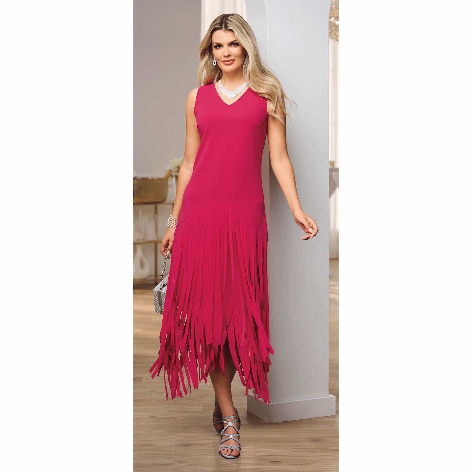 Zala Fringey Maxi Dress | Midnight Velvet