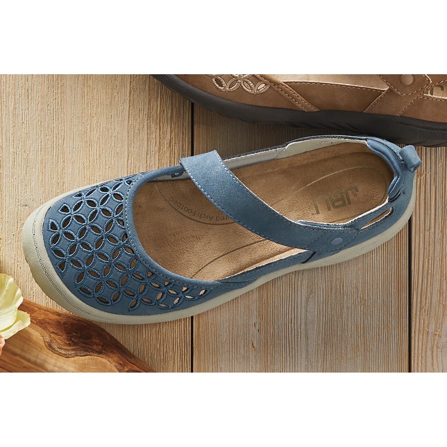 JBU Bianca Mary Jane with Cutout Designs and Memory Foam Footbed by ...