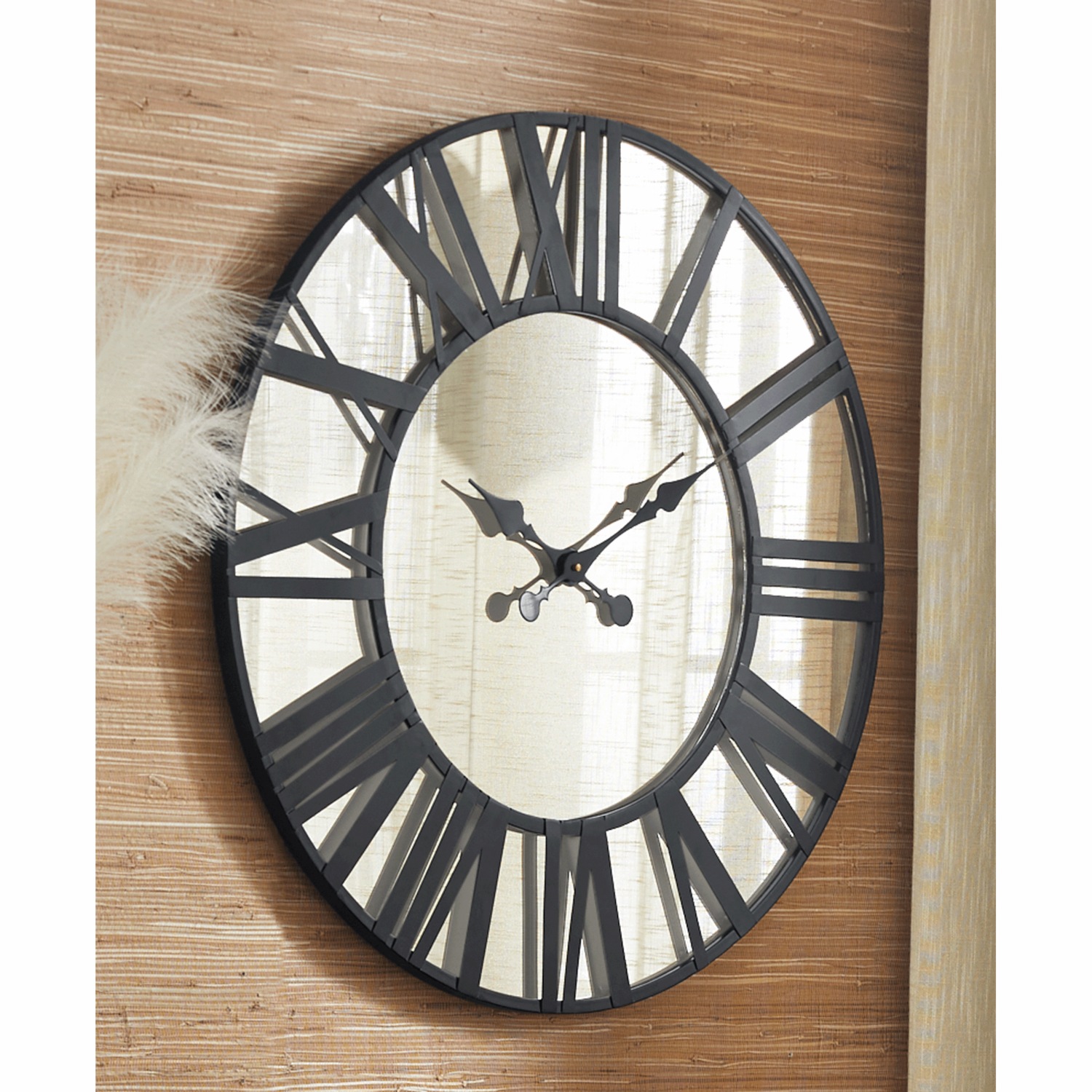 Large Mirrored Wall Clock | Midnight Velvet
