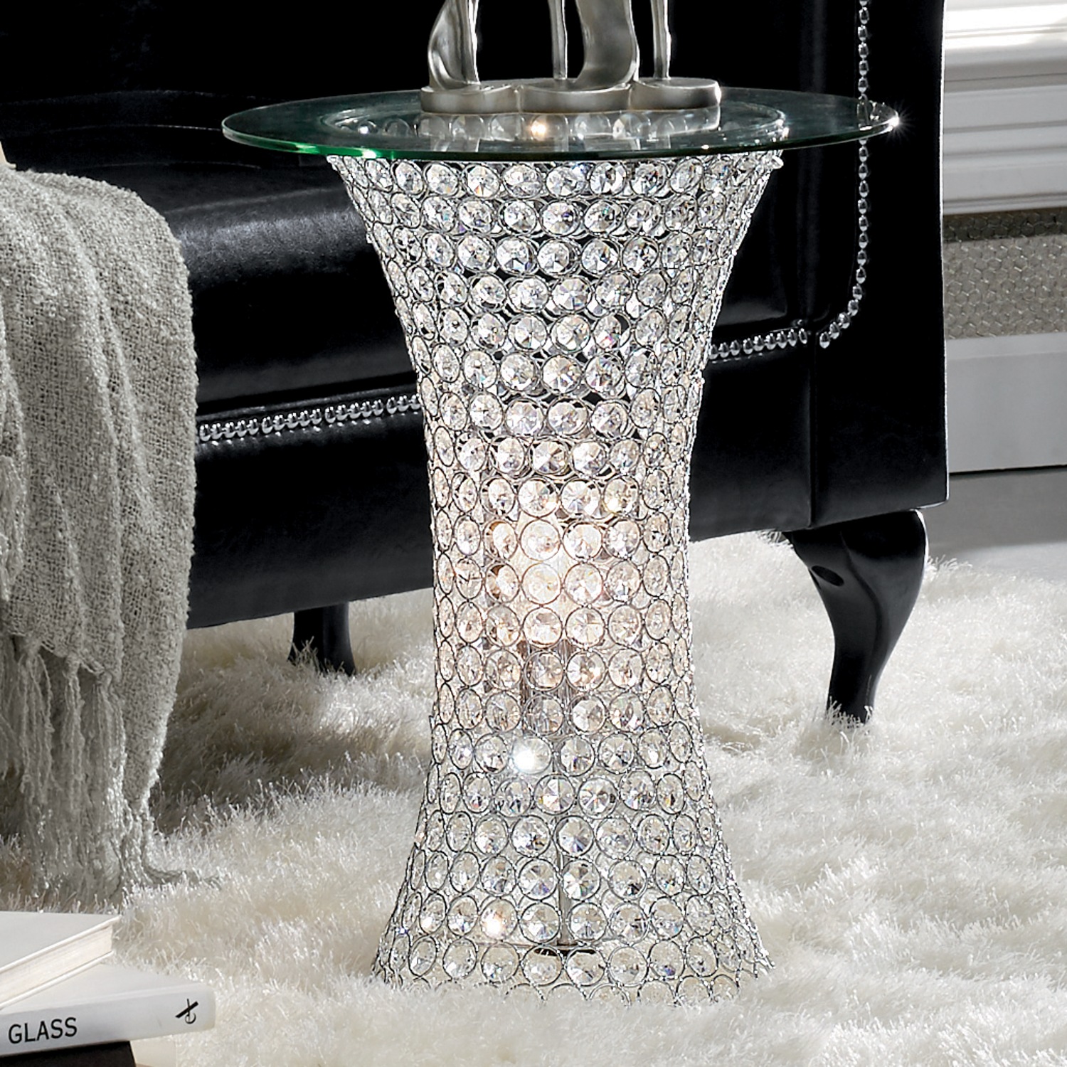 Crystal Lit Table | Midnight Velvet