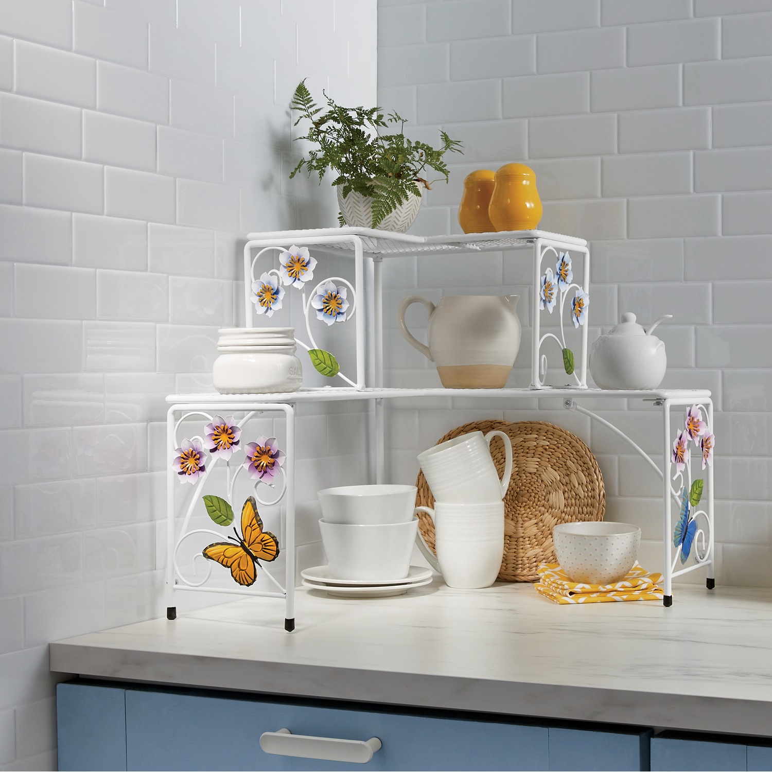 Violet Butterfly Corner Shelf | Midnight Velvet