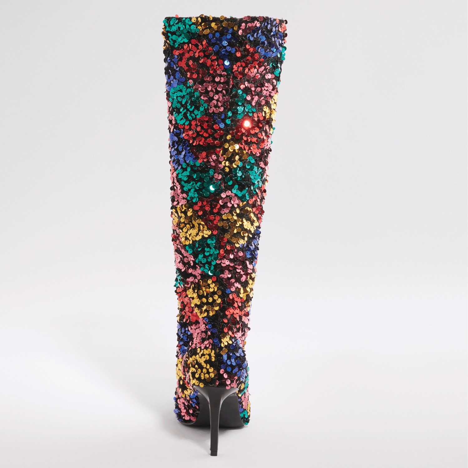 Azalea Wang Jimena Sequin Boot for Women with Checkered Pattern and 3” Heel | Midnight Velvet