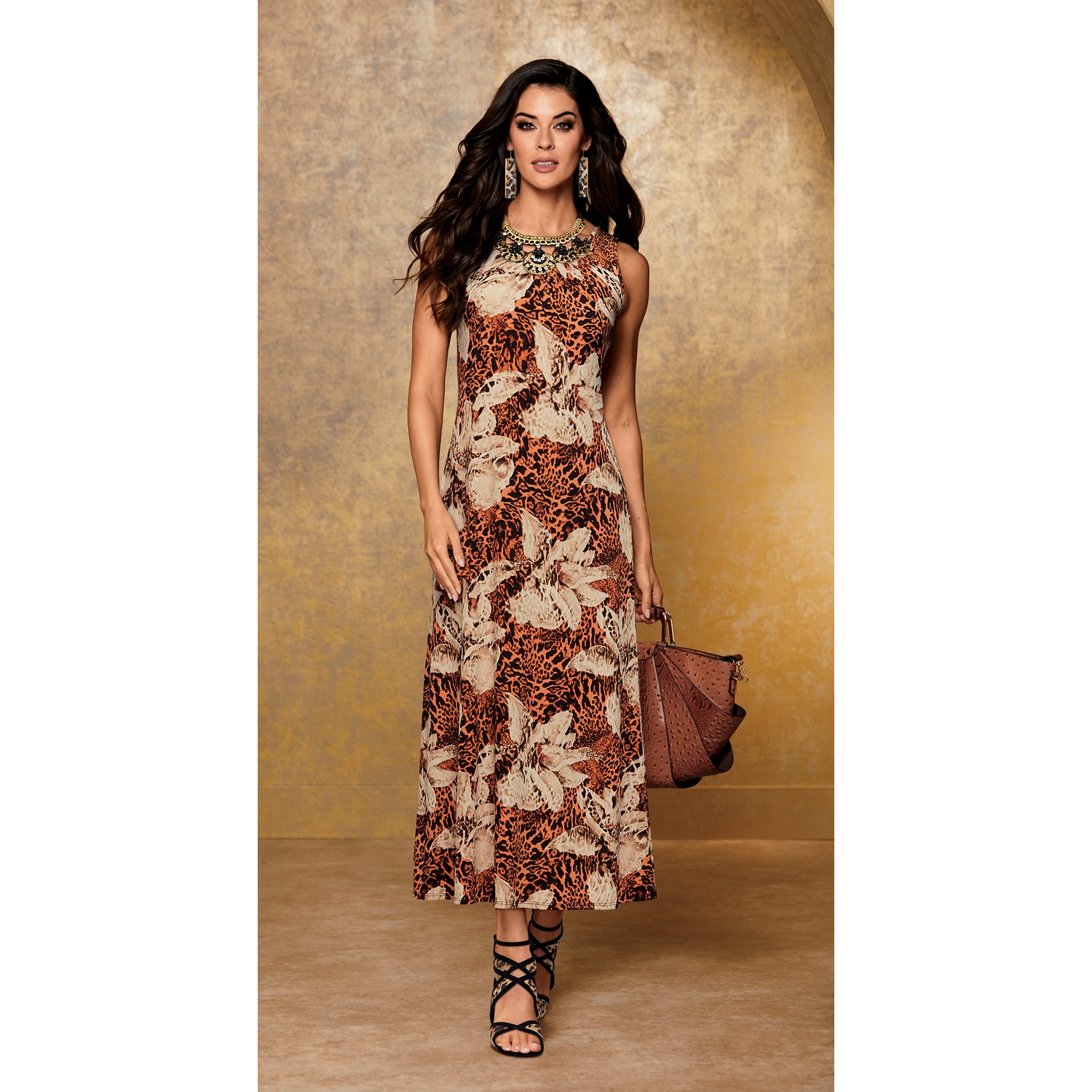 Cleodora Leopard Maxi Dress | Midnight Velvet