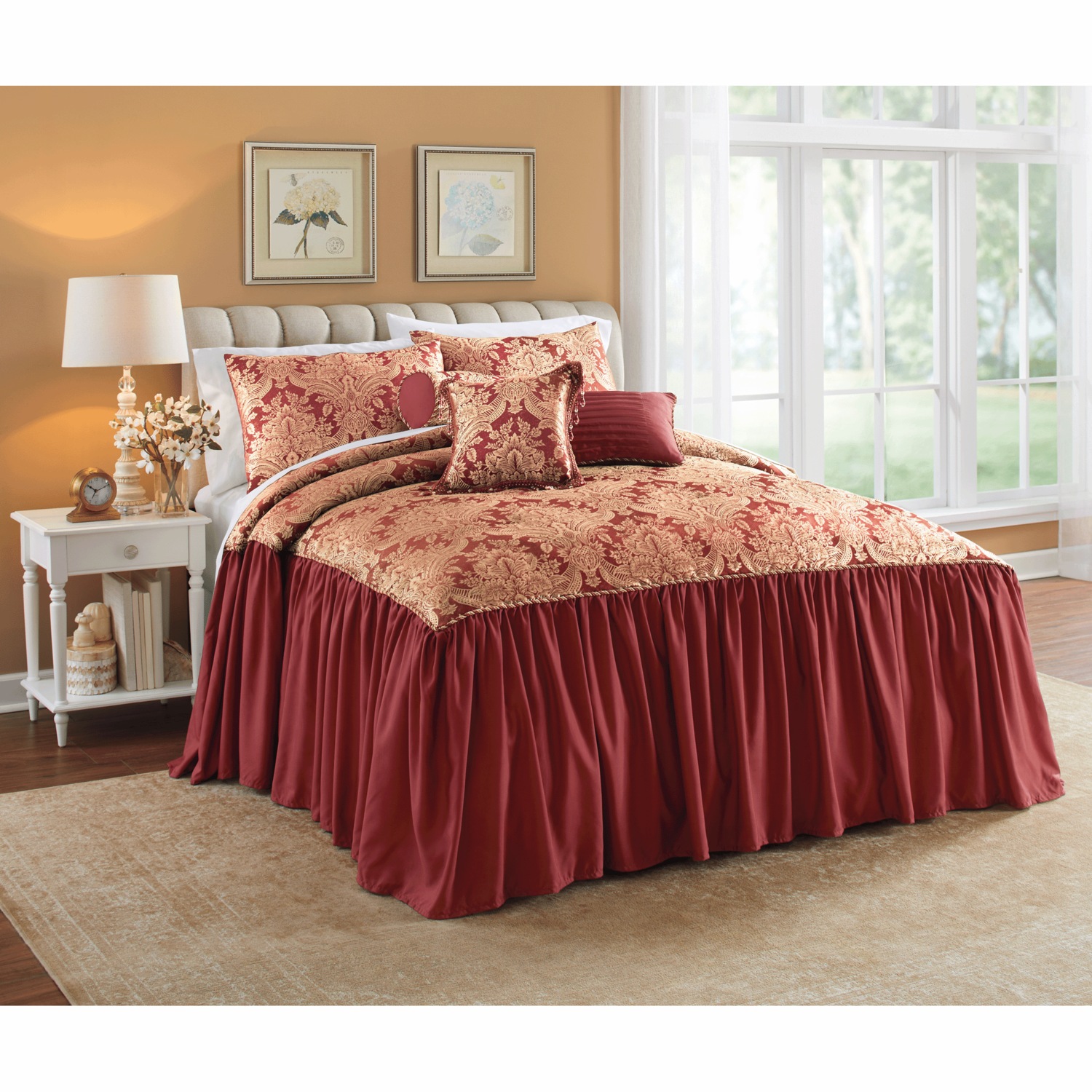 6-Piece Majestic Damask Jacquard Bedspread Set | Midnight Velvet