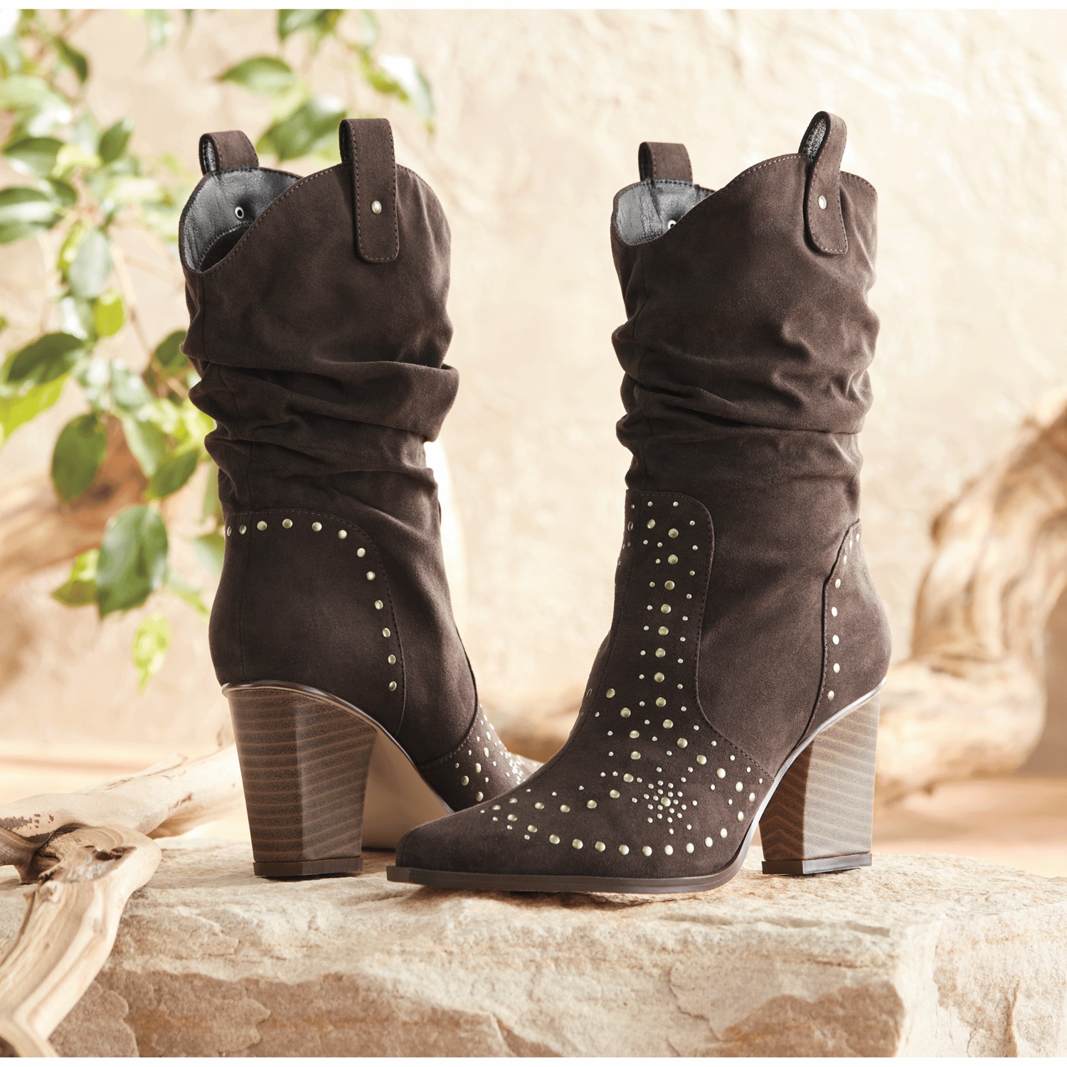 Midnight Velvet Studded Cowgirl Boot | Midnight Velvet