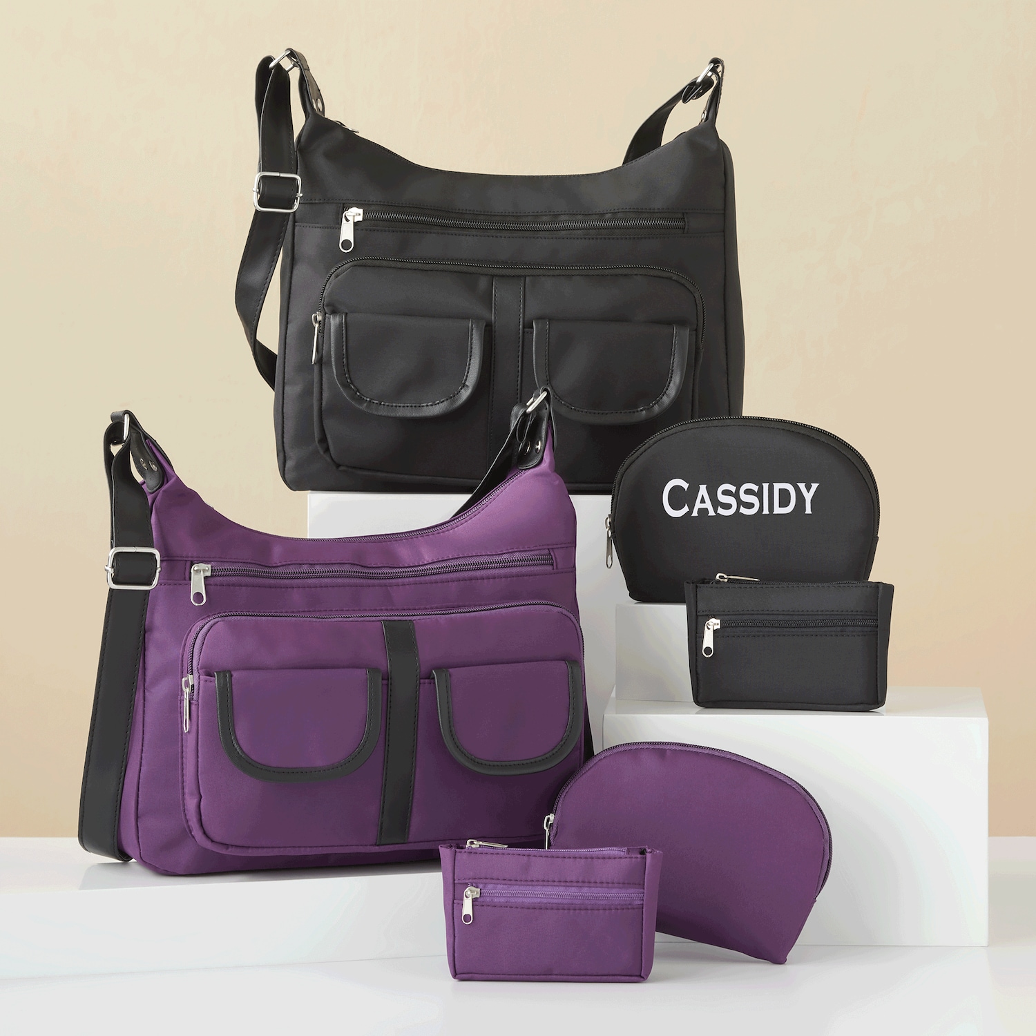 3-Piece Multi-Pocket Satchel Set | Midnight Velvet