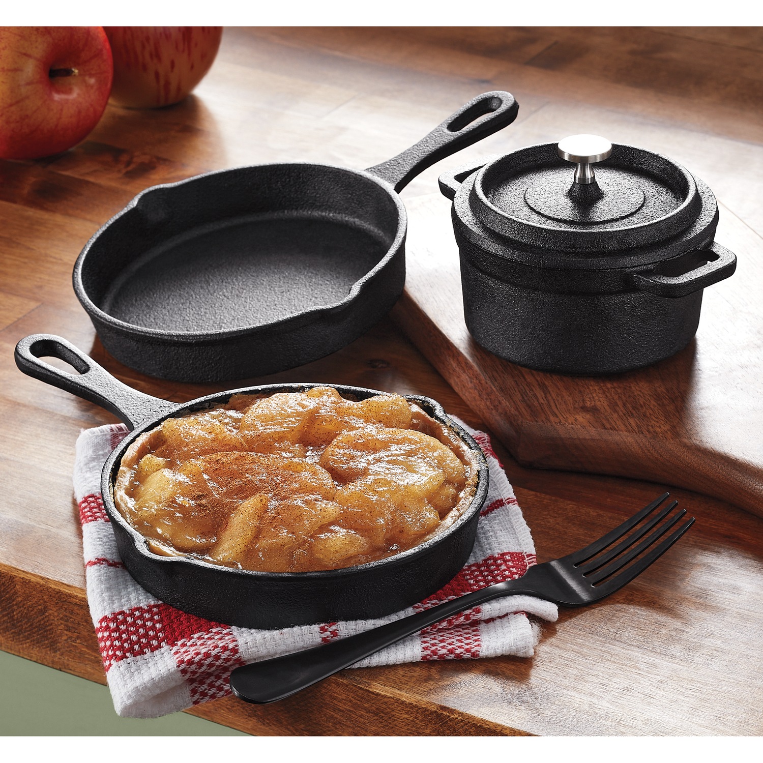 4-Piece Pre-Seasoned Cast Iron Mini Cookware Set | Midnight Velvet
