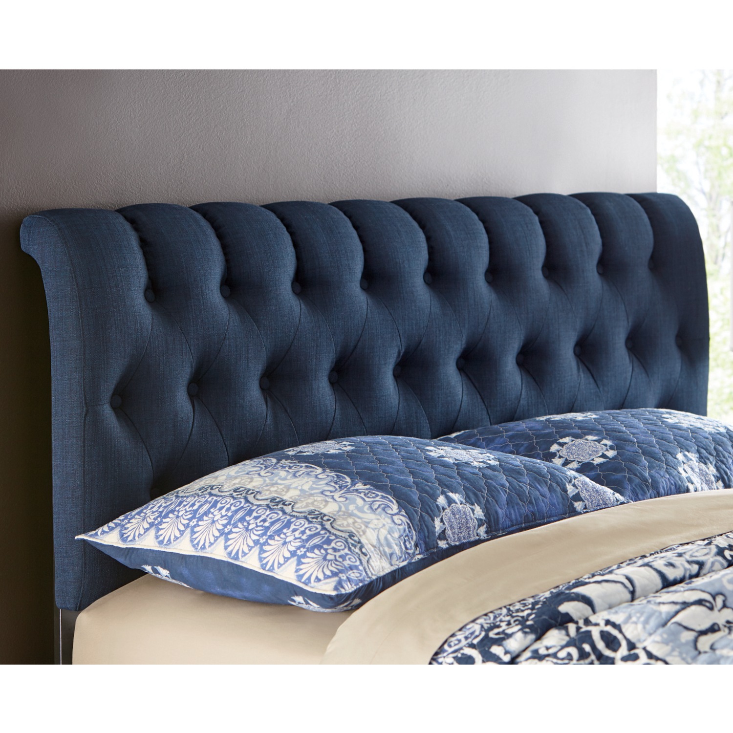 Tufted Linen Headboard | Midnight Velvet