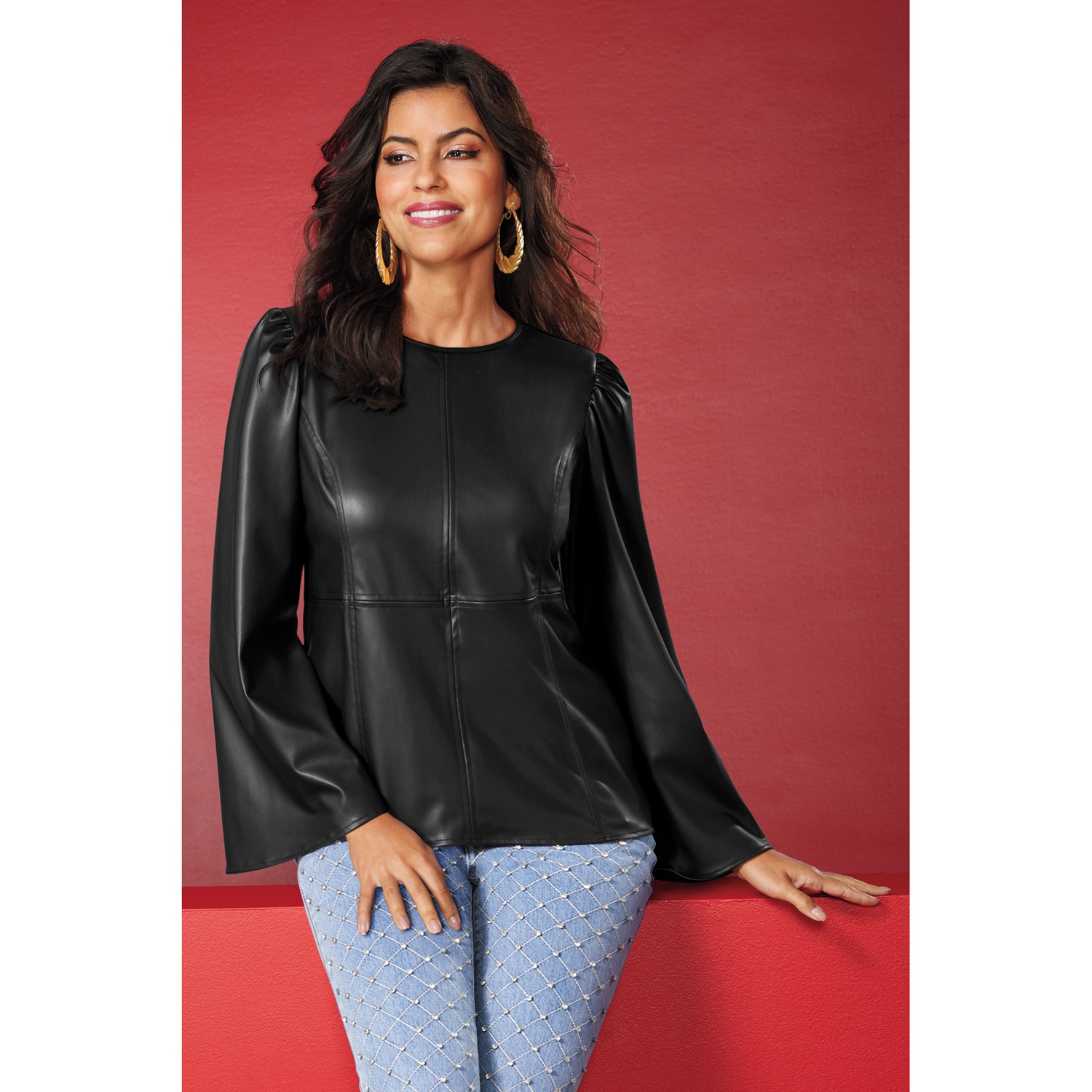 London Faux-Leather Tunic | Midnight Velvet