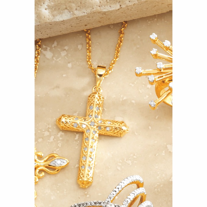 Diamond Cross Pendant | Midnight Velvet