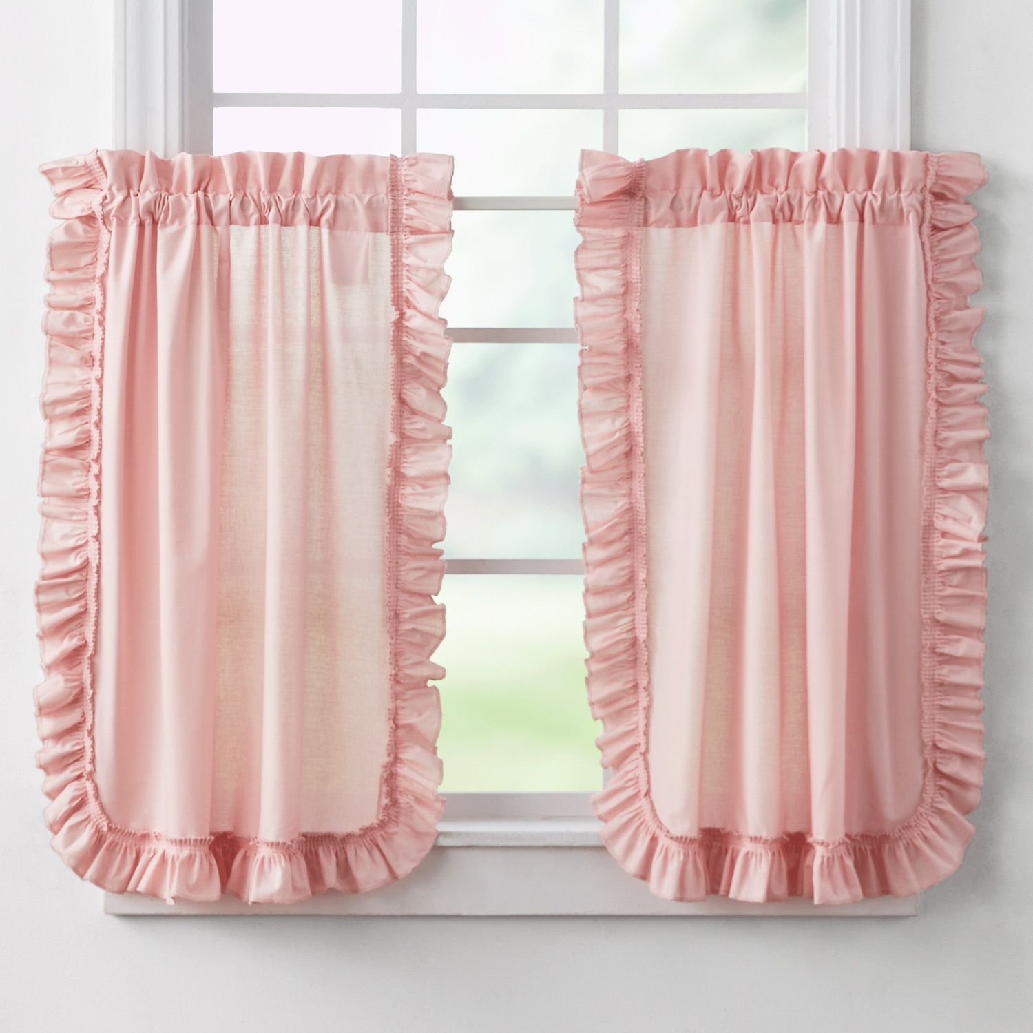 Mayfair Romantic Ruffled Semi-Sheer Cape Cod Tier Pair | Midnight Velvet