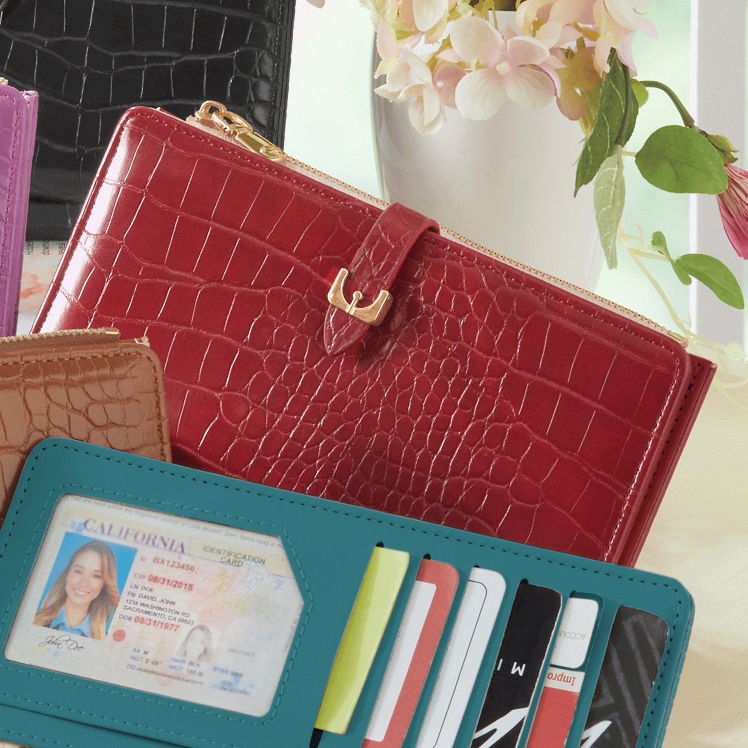 Women's Faux-Croco Wallet | Midnight Velvet