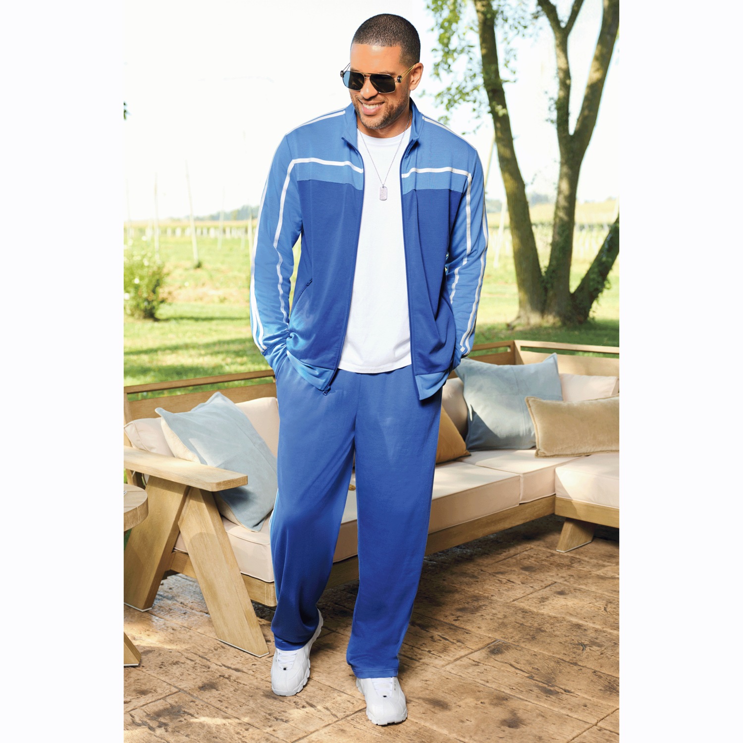 Carl Men's 2-Piece Colorblock French Terry Active Set | Midnight Velvet