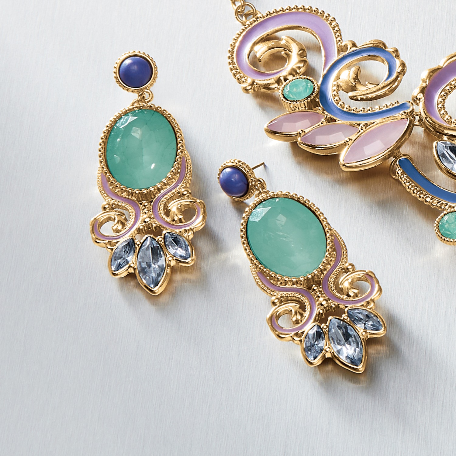 Crystal and Stone Scroll Jewelry | Midnight Velvet