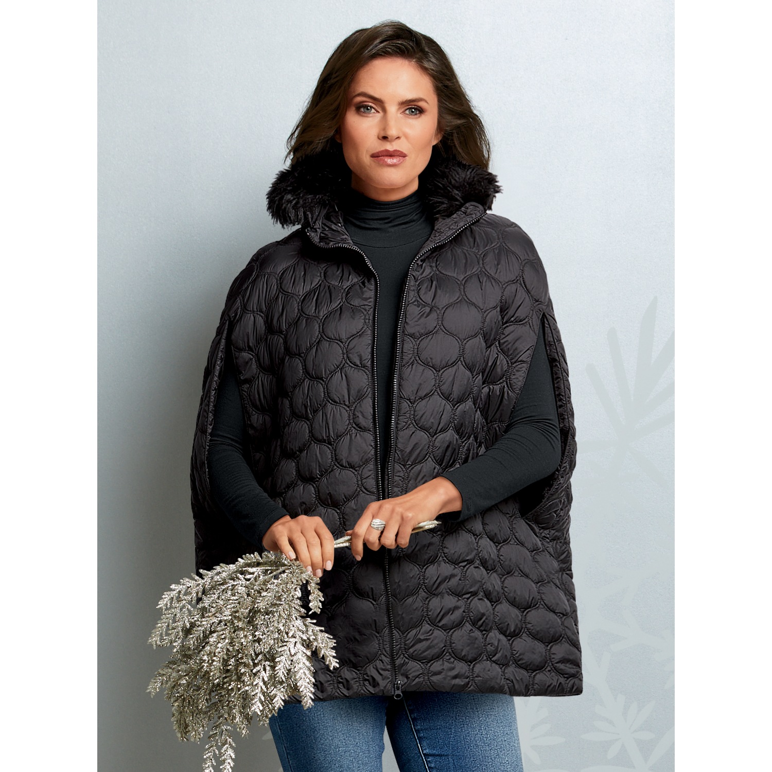 Puffer Cape | Midnight Velvet