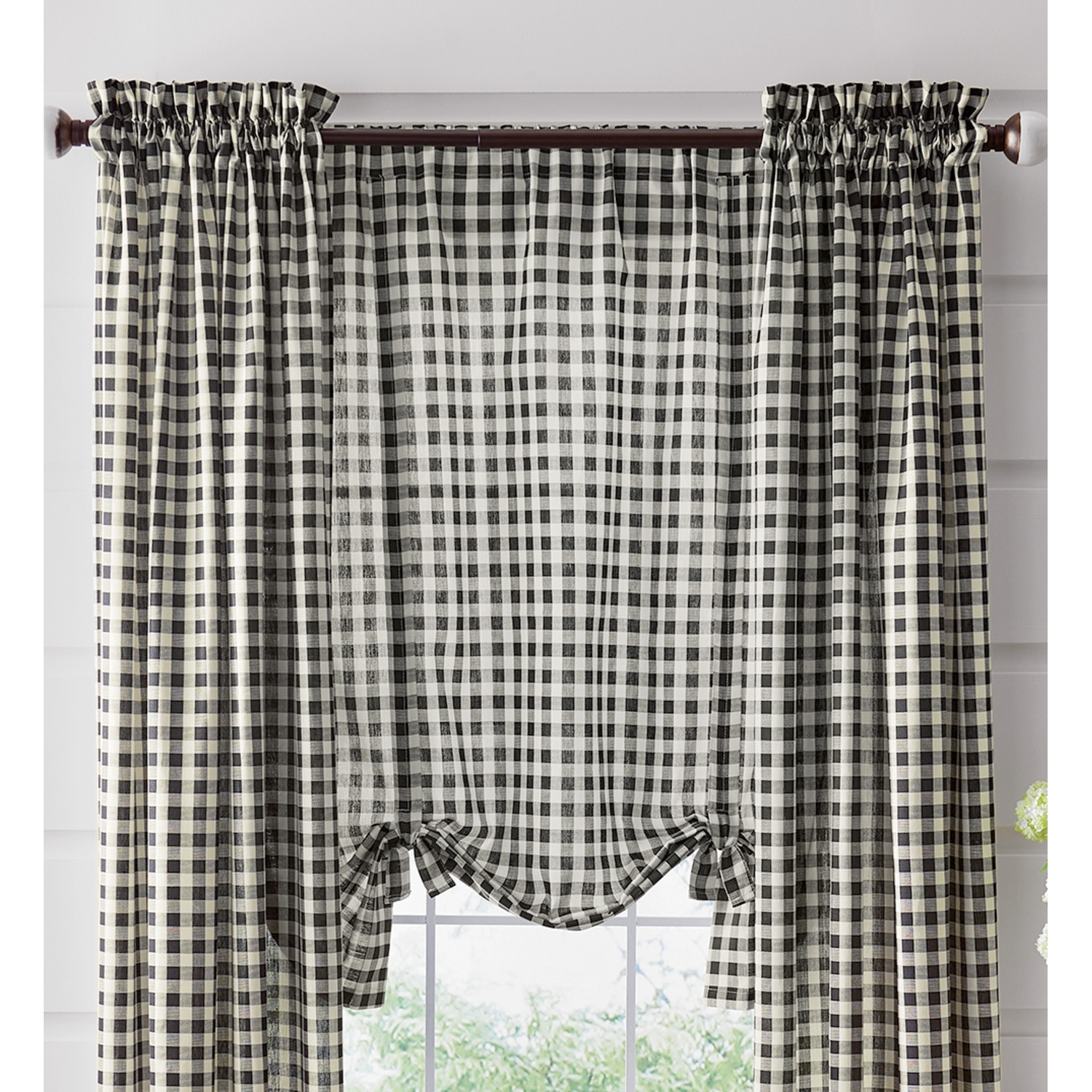 Gingham Check Tie Shade | Midnight Velvet