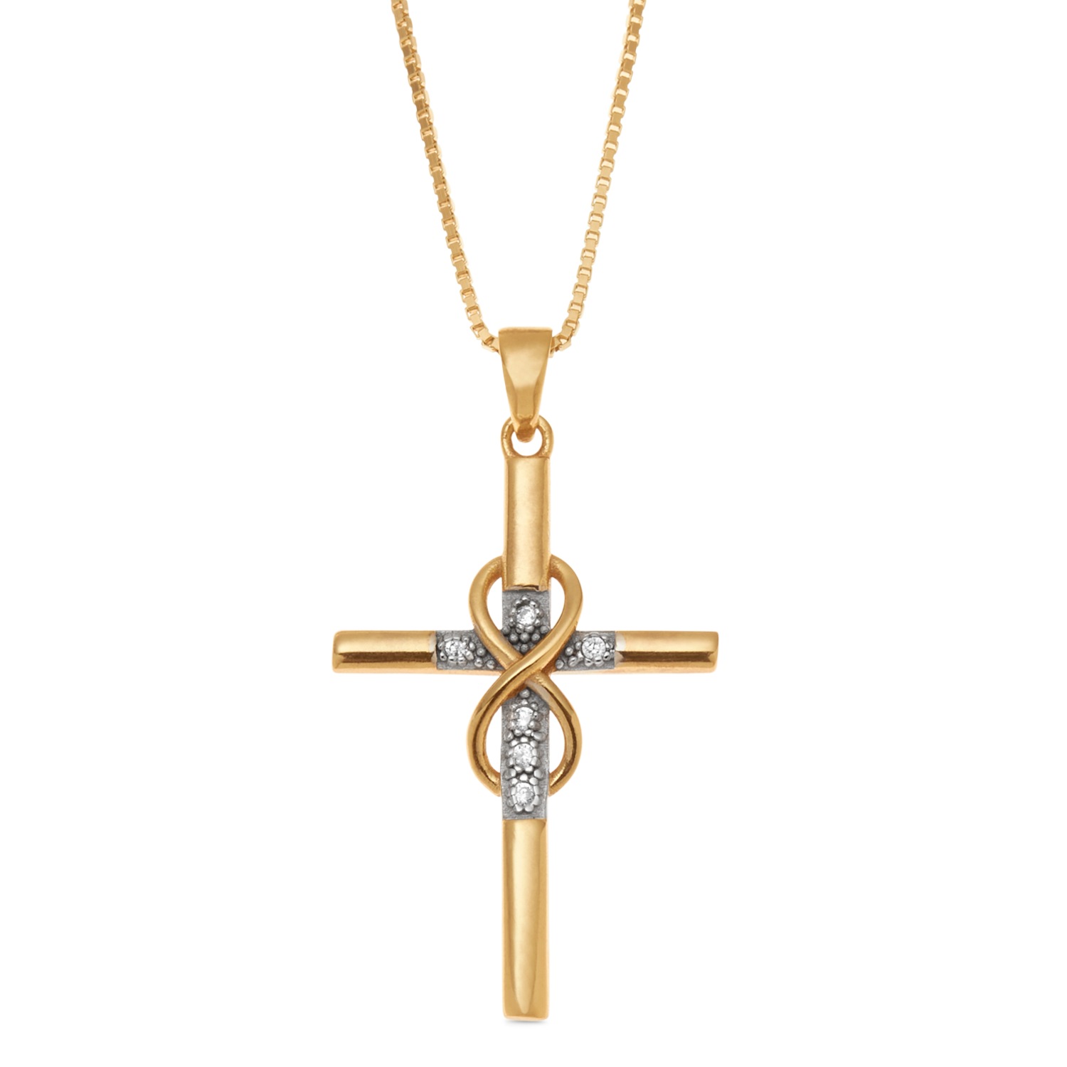 Diamond Cross Eternity Pendant | Midnight Velvet