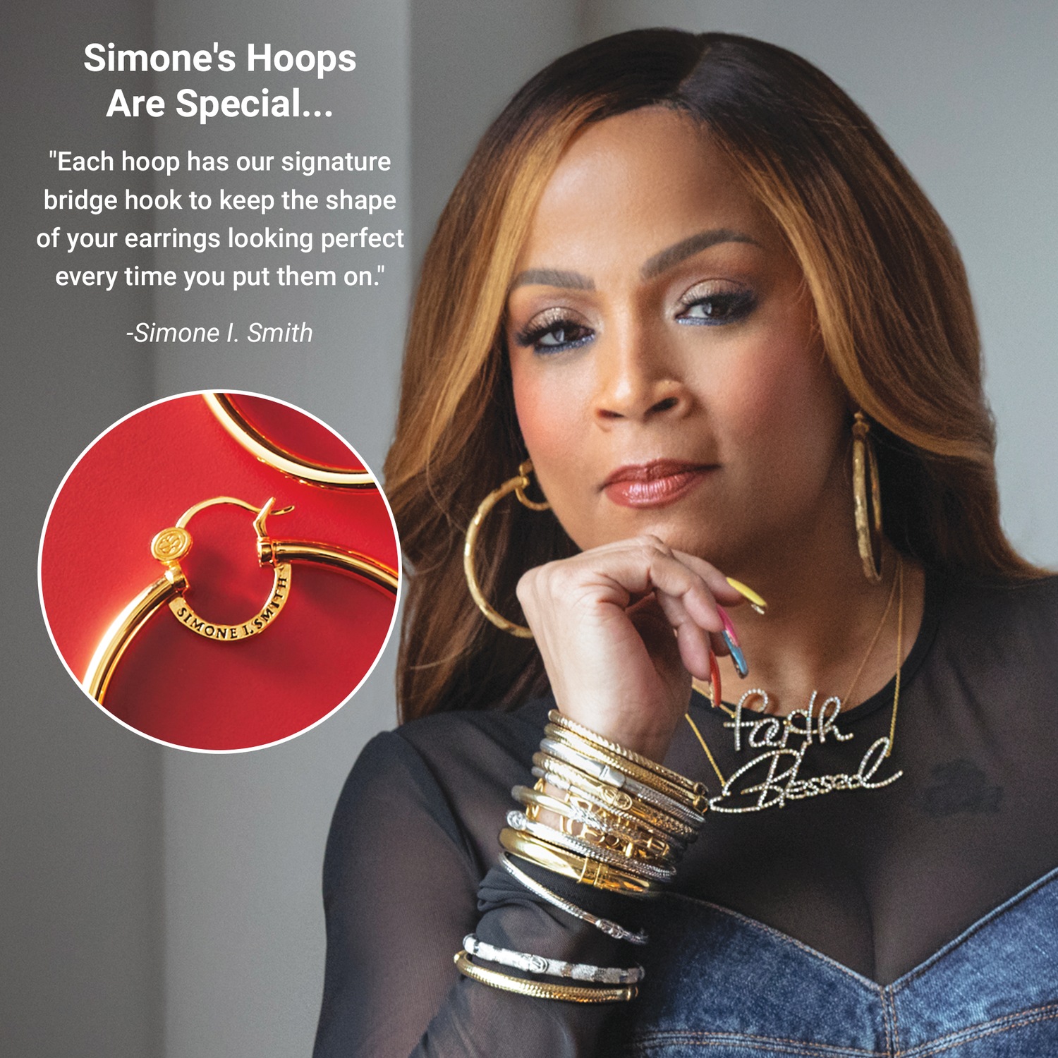 Sister Love Bam Boos Extra-Large Hoops | Midnight Velvet