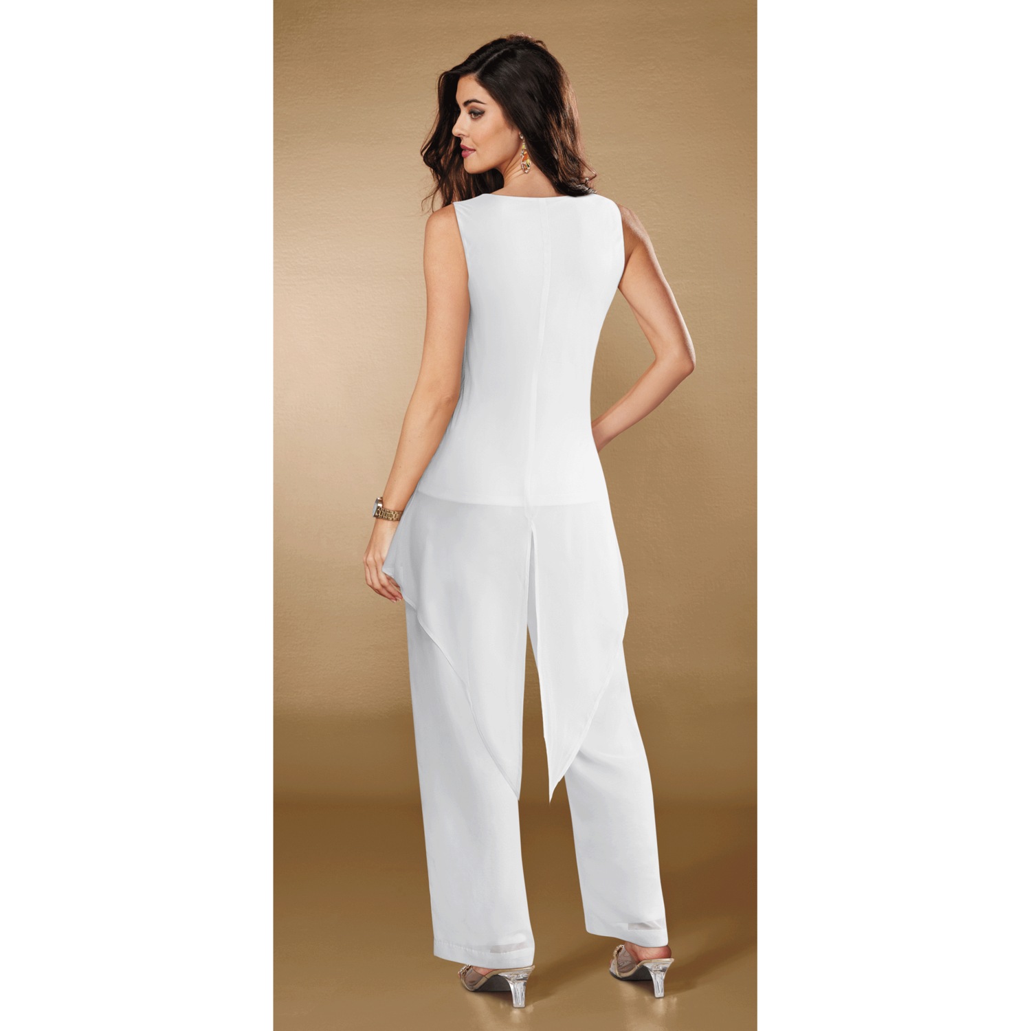 Devi Pant Set with Cowl-Neck Top and Flare-Leg Pants | Midnight Velvet