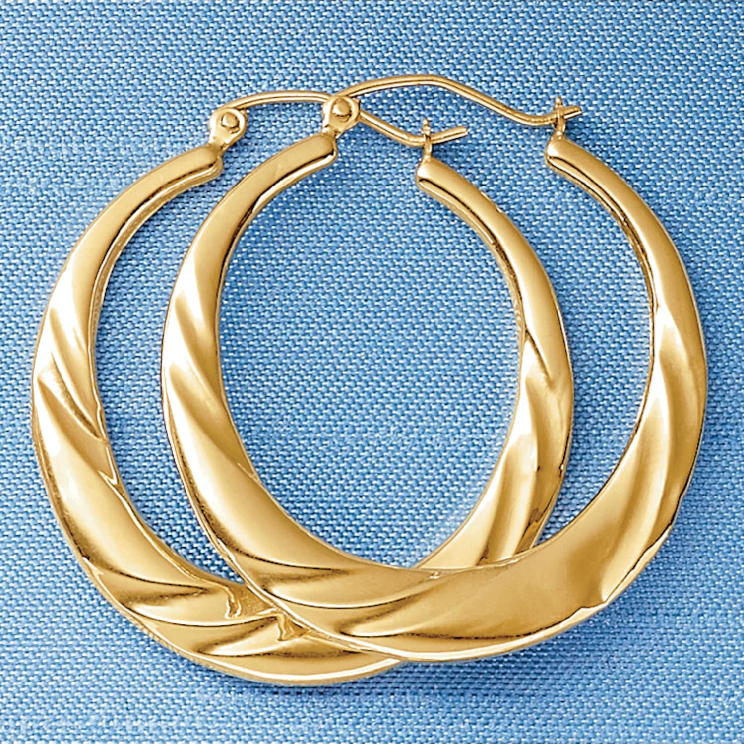 Gold Round/Twist Hoops | Midnight Velvet