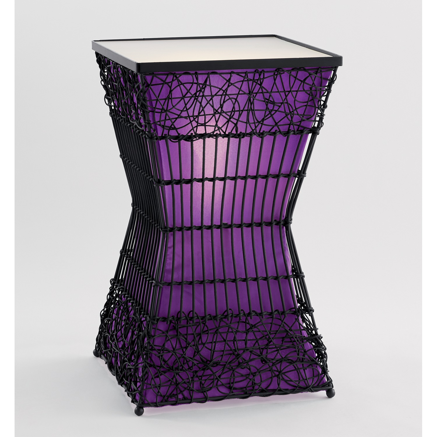 Zain Lighted Rattan End Table | Midnight Velvet