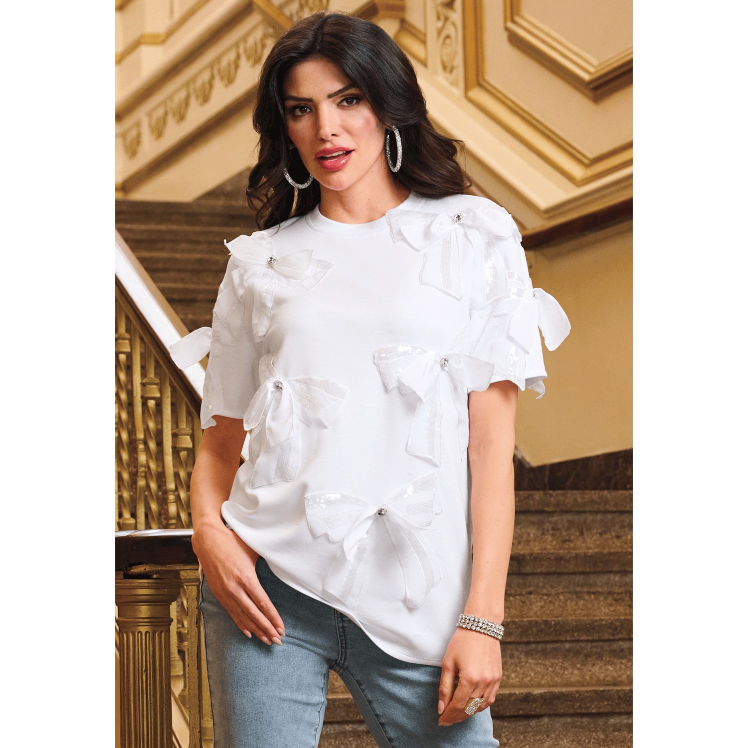 Bindi Bow Tunic | Midnight Velvet