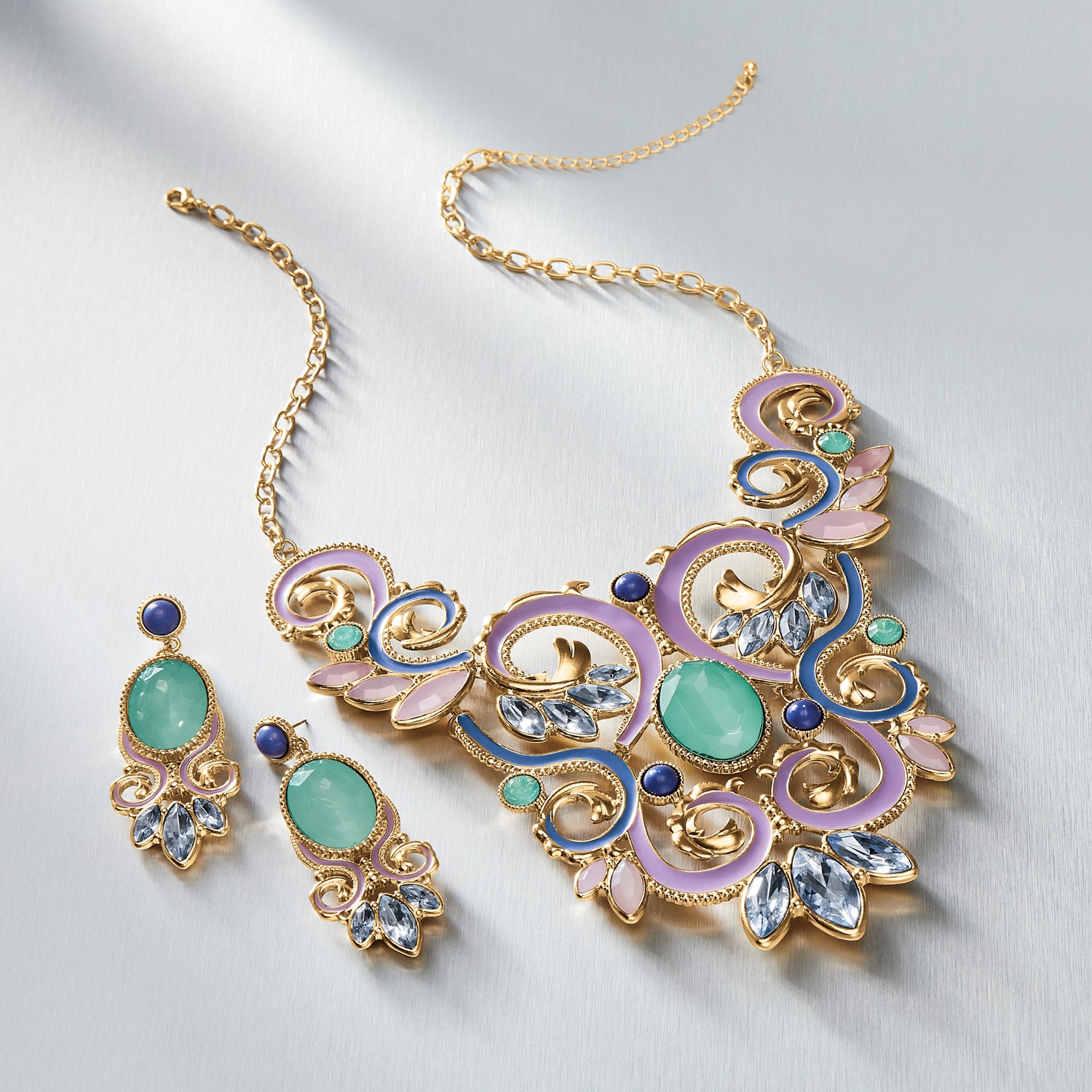 Crystal and Stone Scroll Jewelry | Midnight Velvet