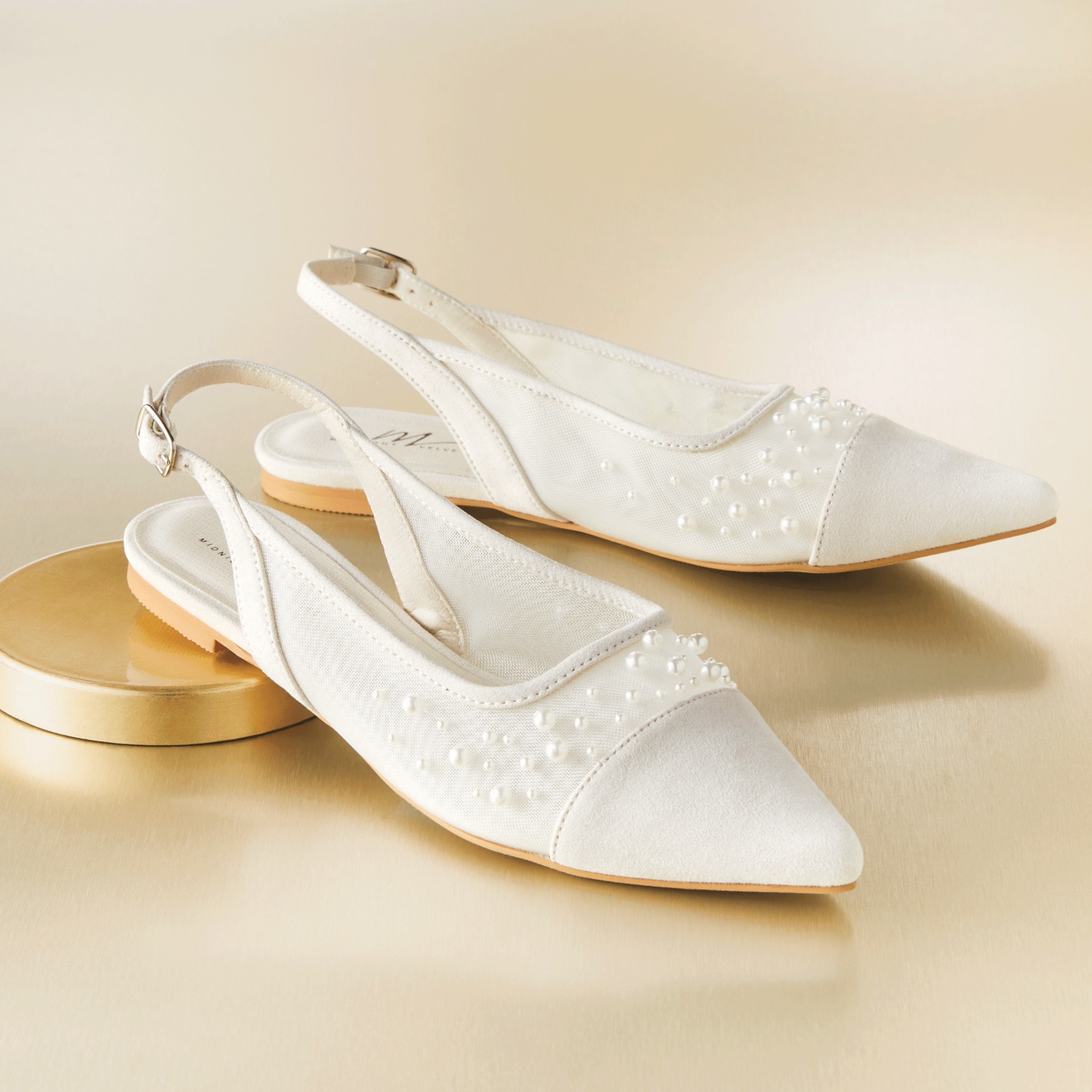 Midnight Velvet Pearl-Embellished Cap-Toe Flat | Midnight Velvet