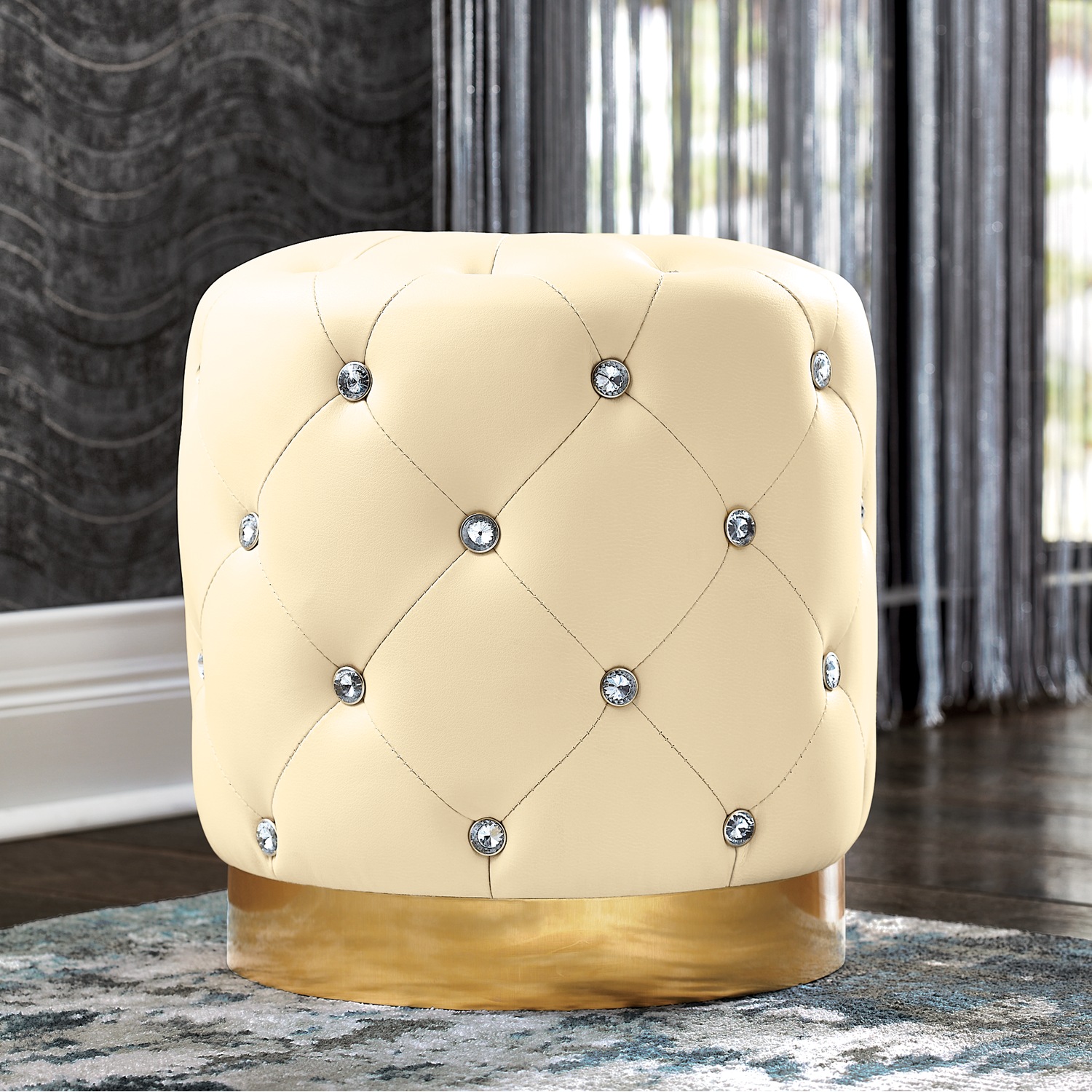 Crystal Stool | Midnight Velvet