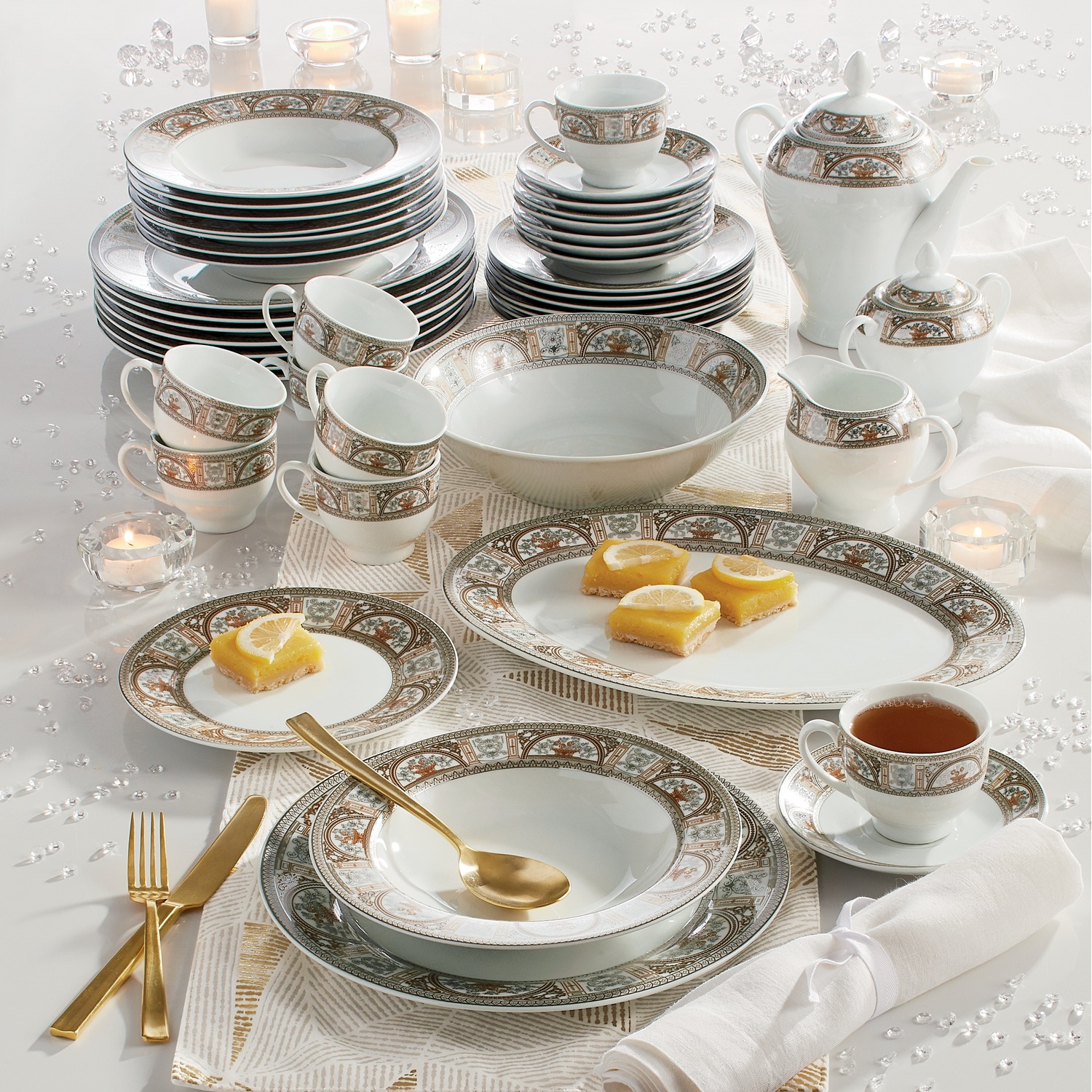 47-Piece Accent Dinnerware Set | Midnight Velvet