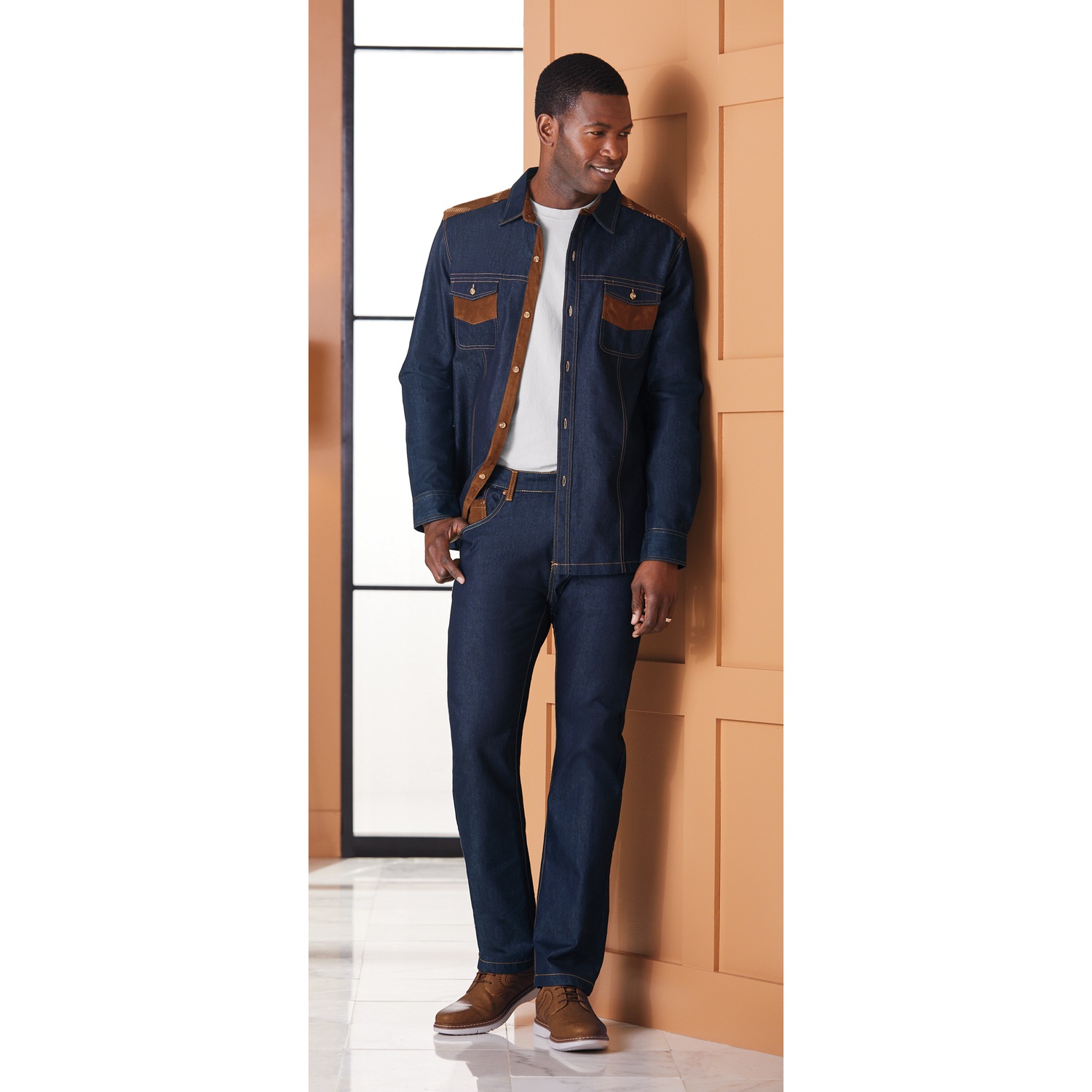 Stacy Adams Denim Pant Set | Midnight Velvet