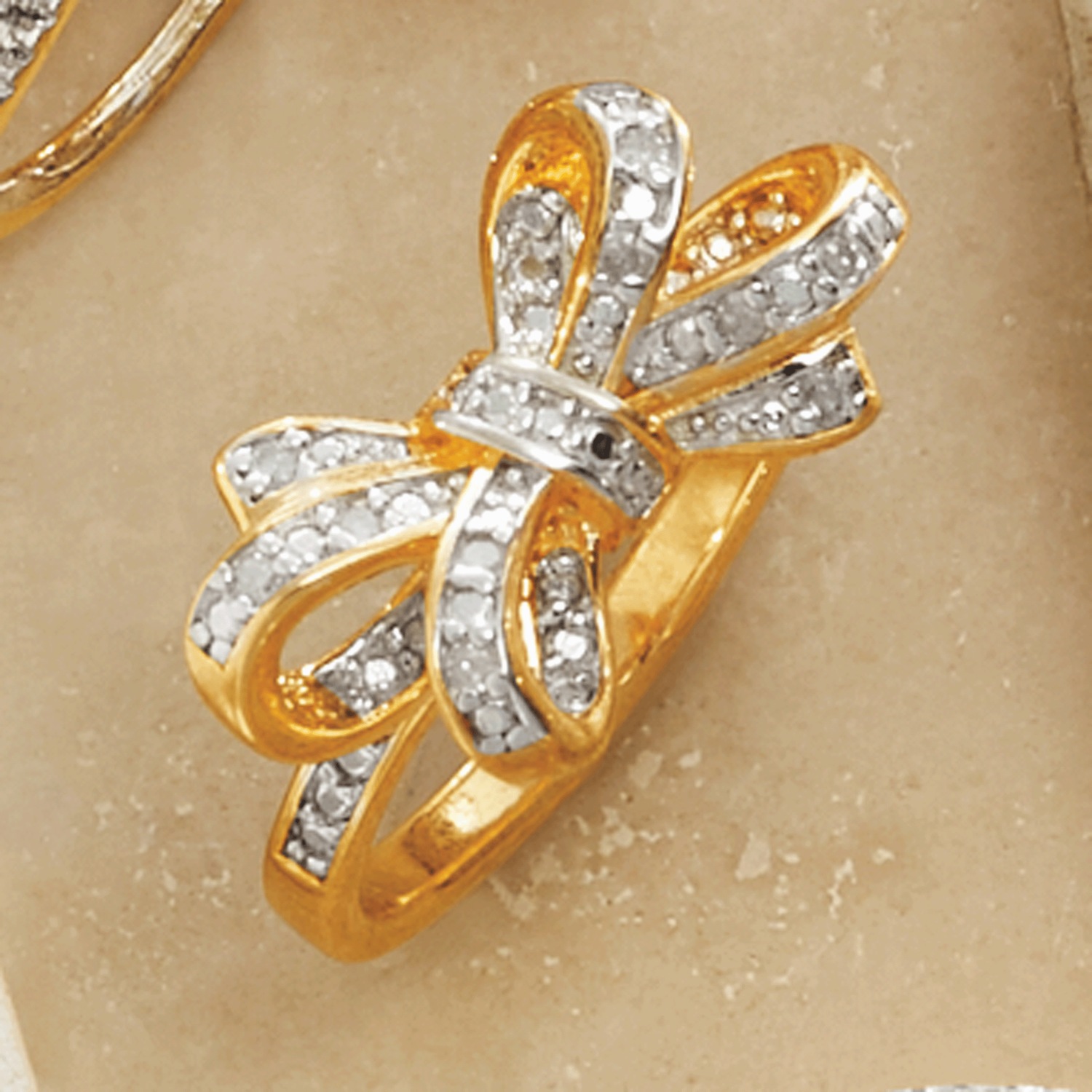 Diamond Fancy Bow Ring | Midnight Velvet