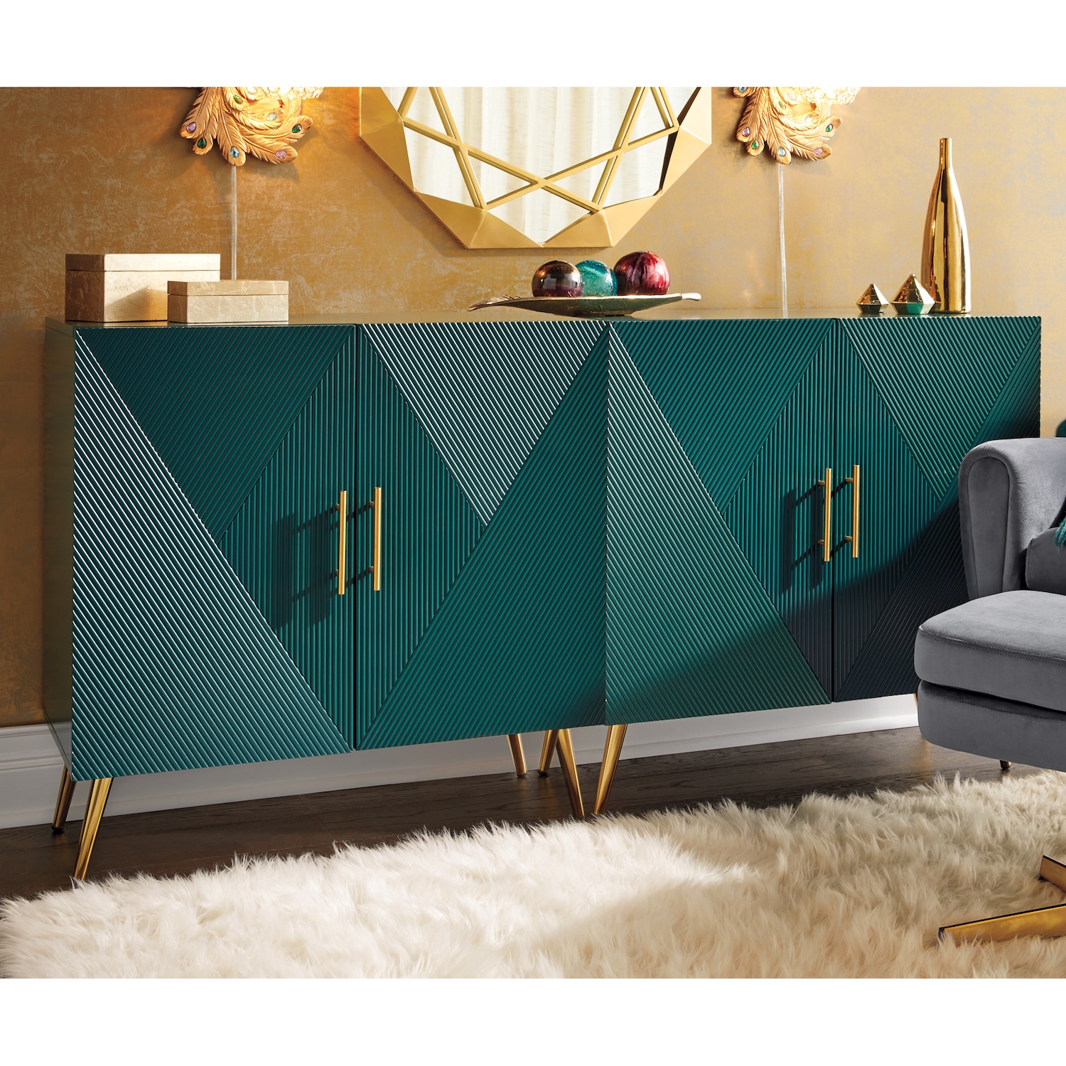 Trystan Green Cabinet | Midnight Velvet