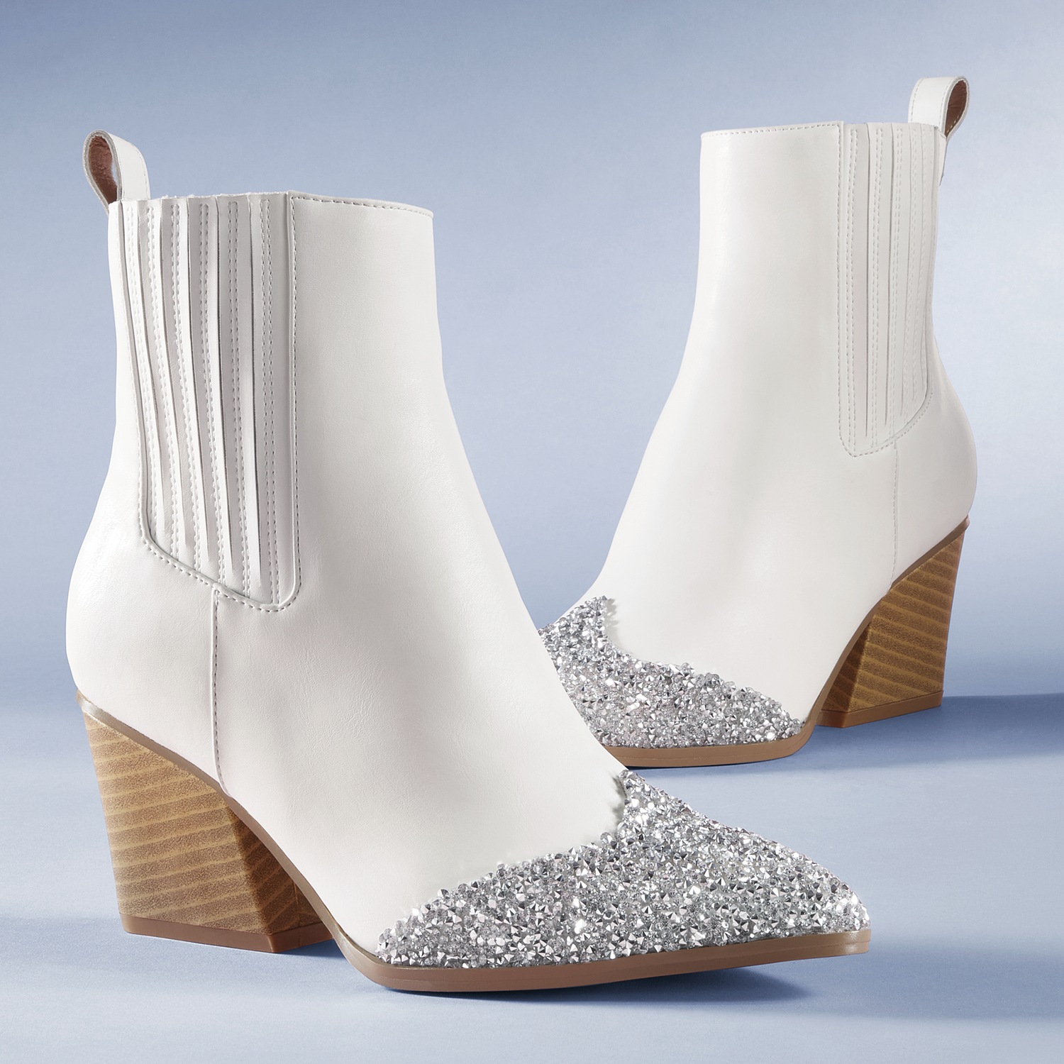 Midnight Velvet Glitter-Toe Cowgirl Bootie | Midnight Velvet