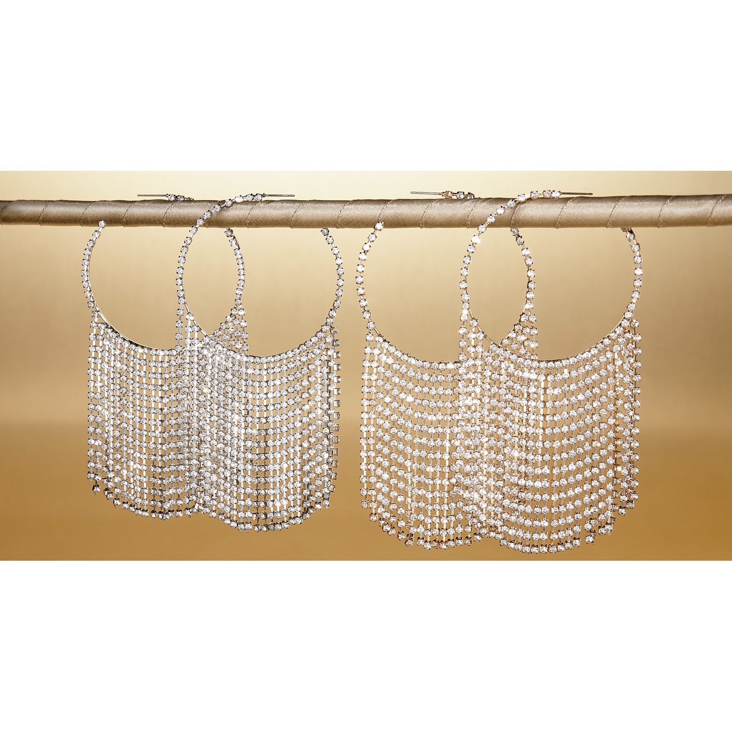 Crystal Fringe Hoops | Midnight Velvet