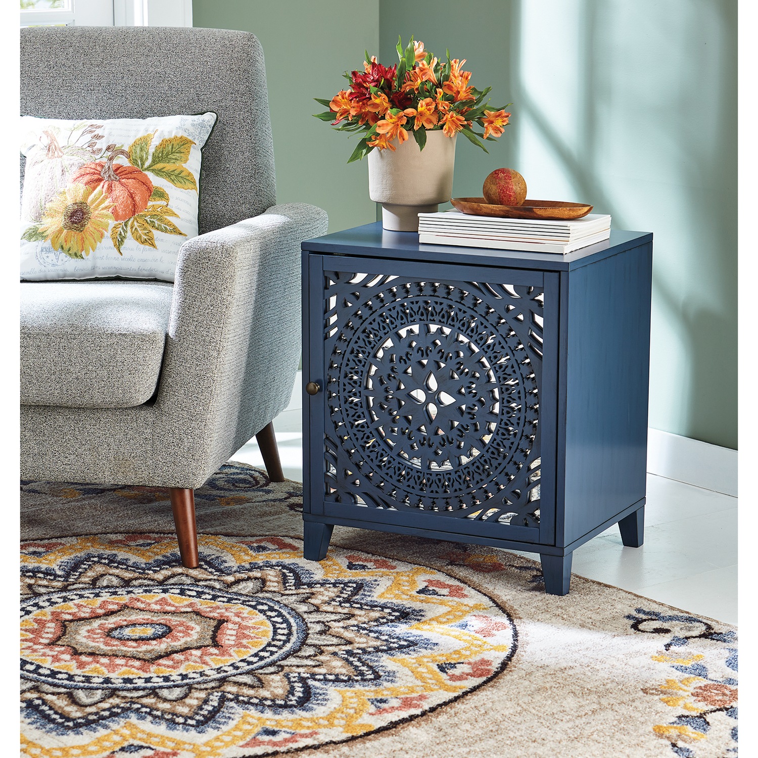 Afton Blue Cabinet | Midnight Velvet