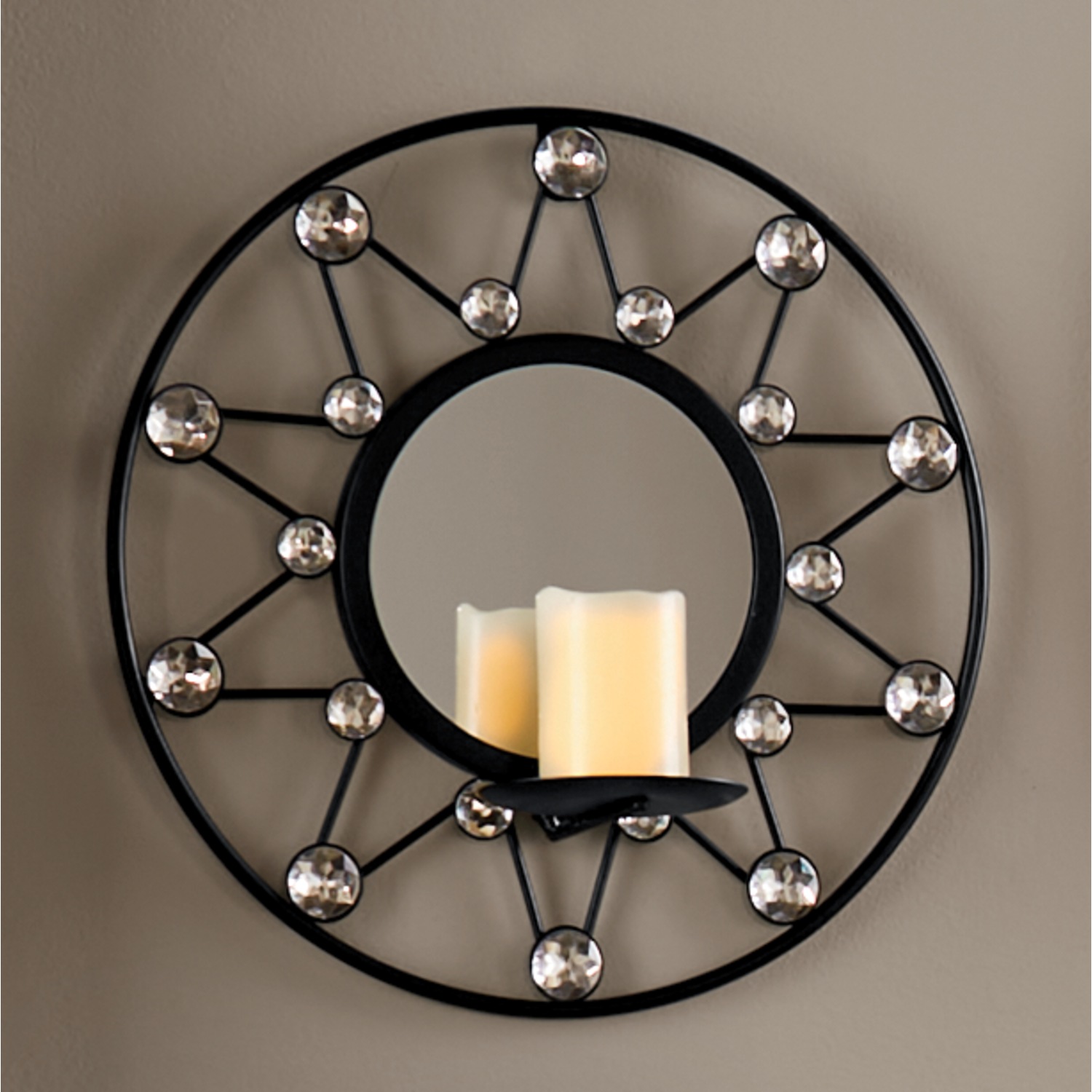 Round Gem Mirrored Sconce | Midnight Velvet