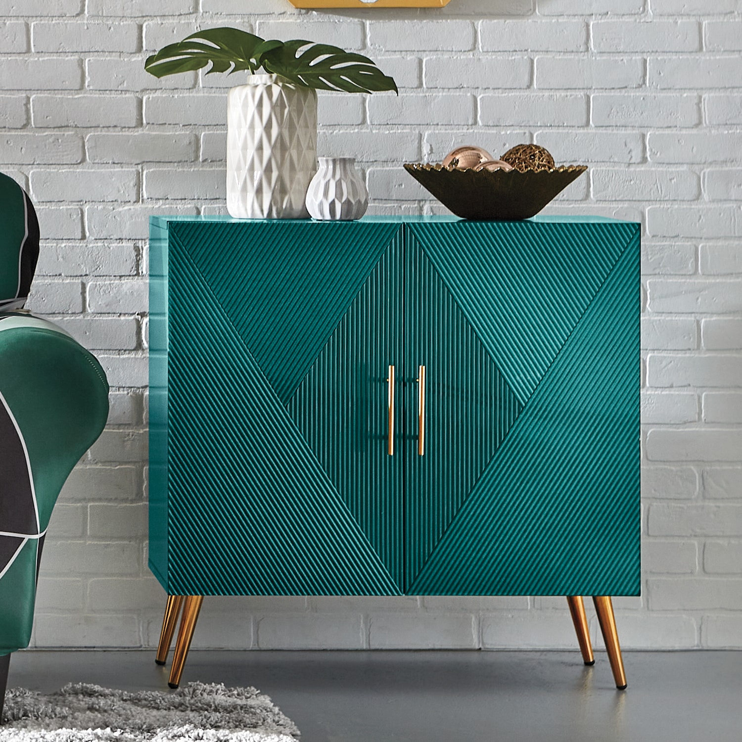Trystan Green Cabinet | Midnight Velvet