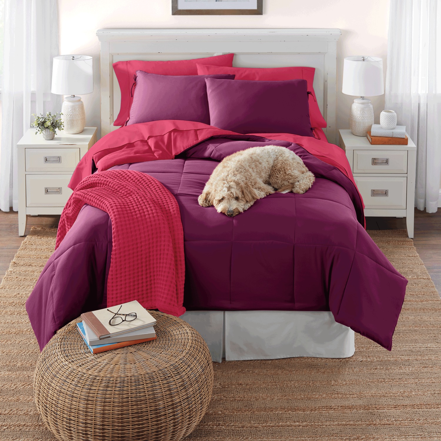 Color Connection Reversible Down-Alternative Comforter Set | Midnight ...