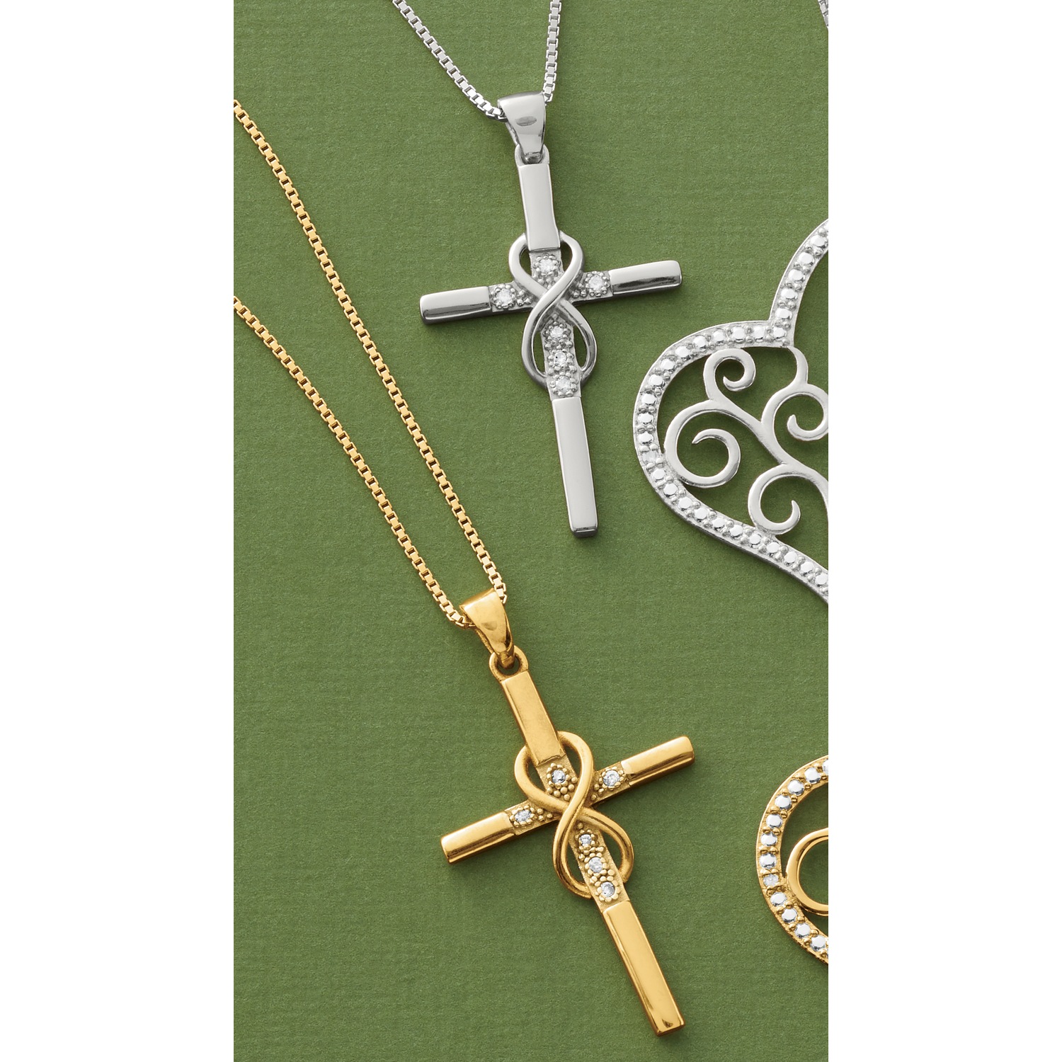 Diamond Cross Eternity Pendant | Midnight Velvet