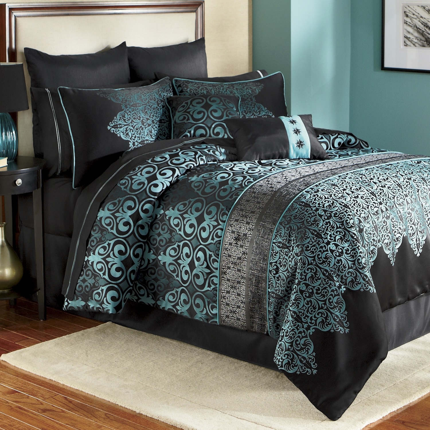 Kismet Woven Jacquard 10 Piece Bed Set Midnight Velvet