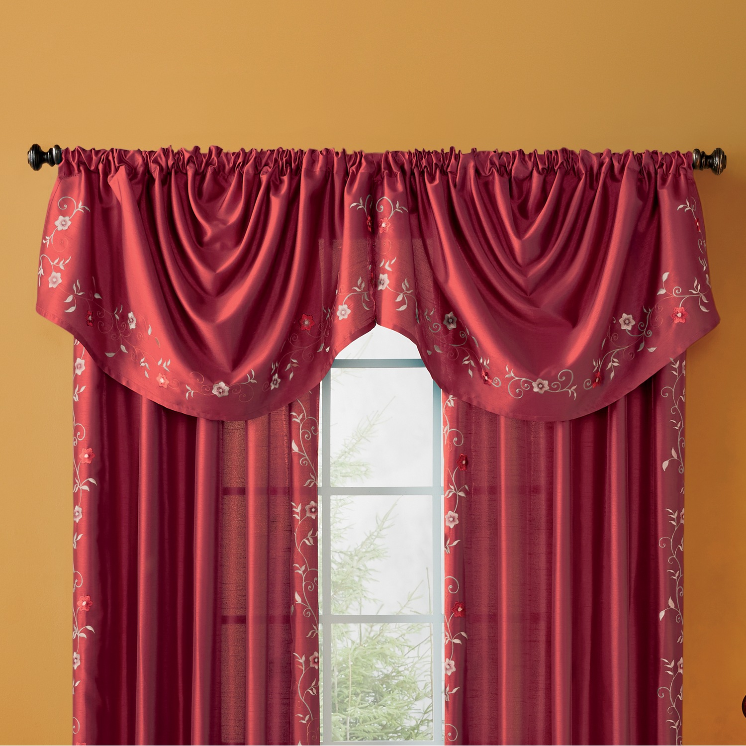 Embroidered Taffeta Draped Ascot | Midnight Velvet