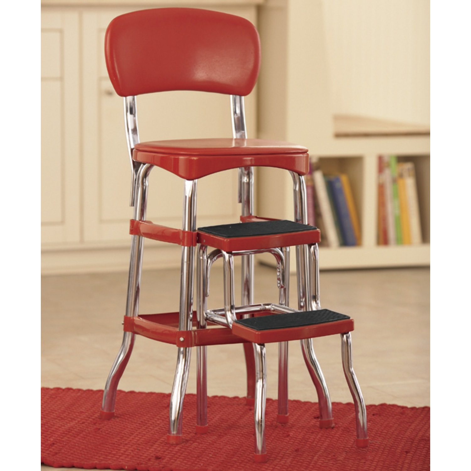 Counter-Height Retro Step Stool | Midnight Velvet
