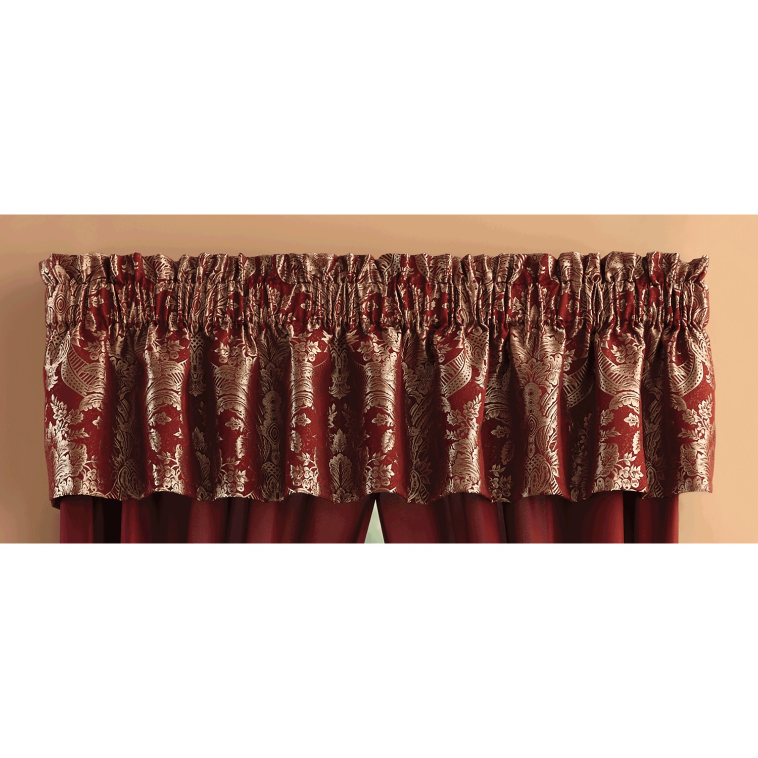 Majestic Damask Jacquard Valance | Midnight Velvet