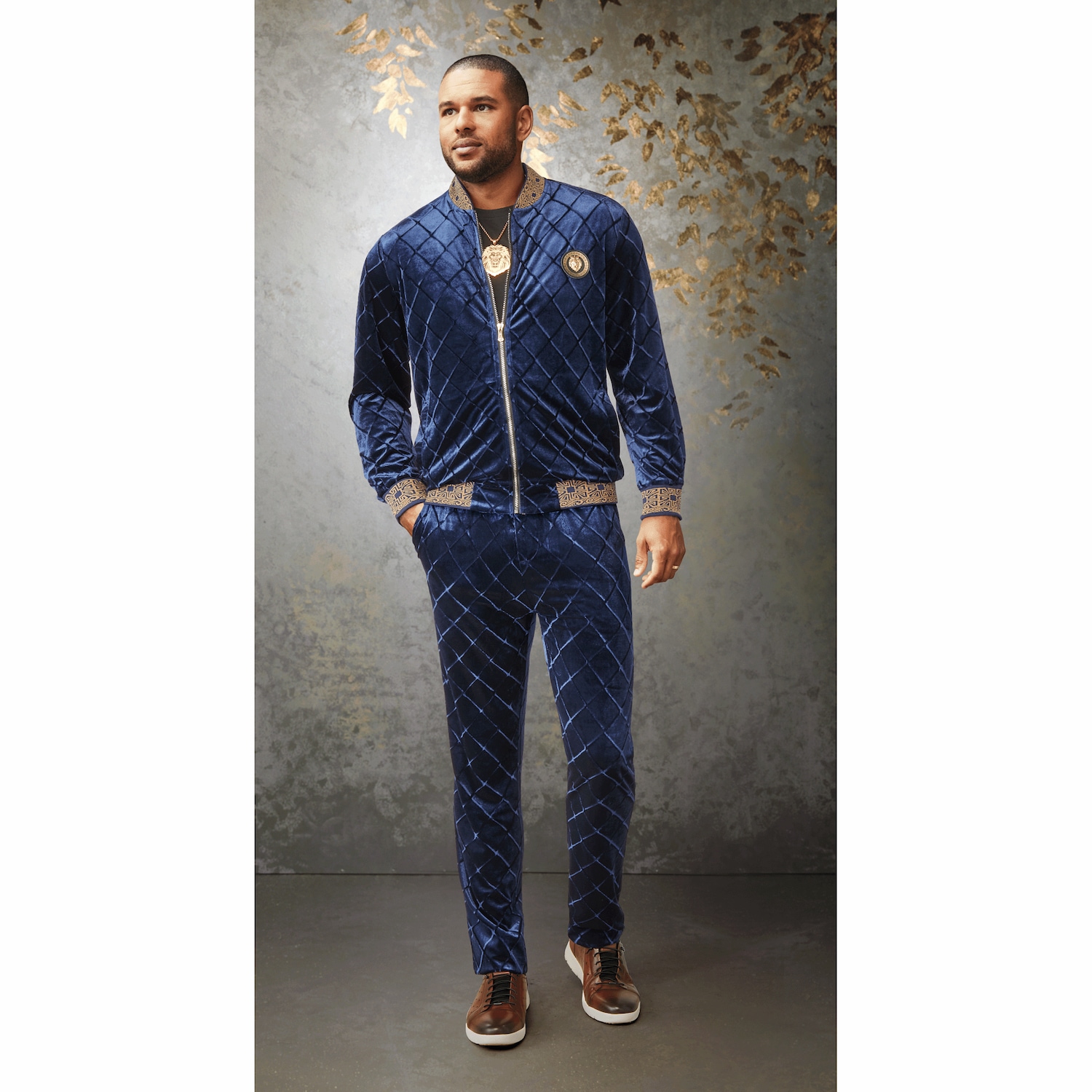 Stacy Adams Jacquard Velour Active Set | Midnight Velvet