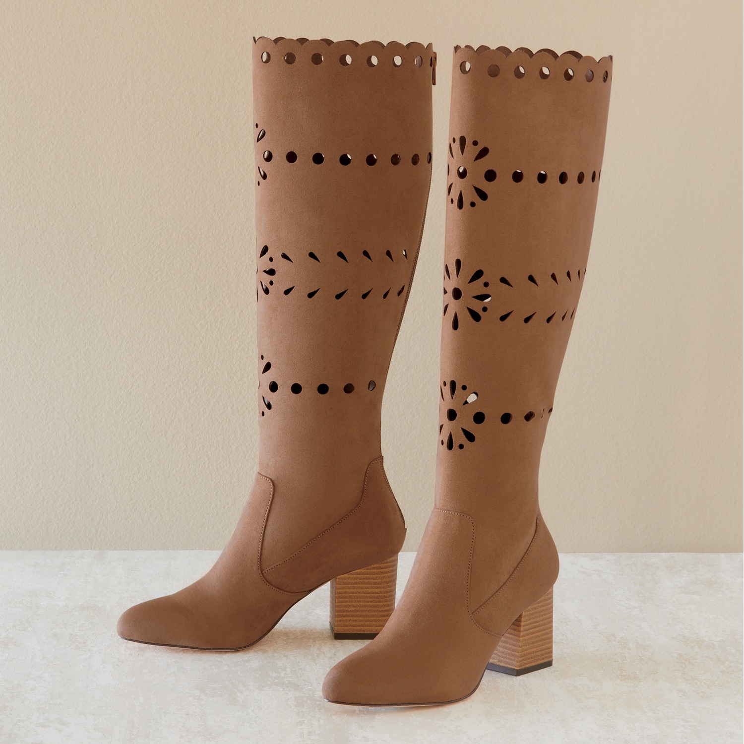 Laser Cutout Boot | Midnight Velvet